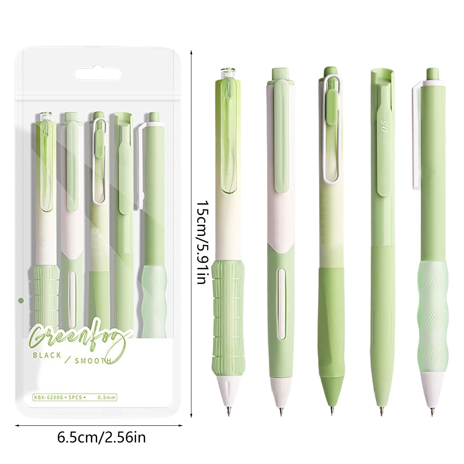 Rkxzt Plastic Signature Pen,5 Pack 0.5mm Test Gel Pens Press Tip Fast ...