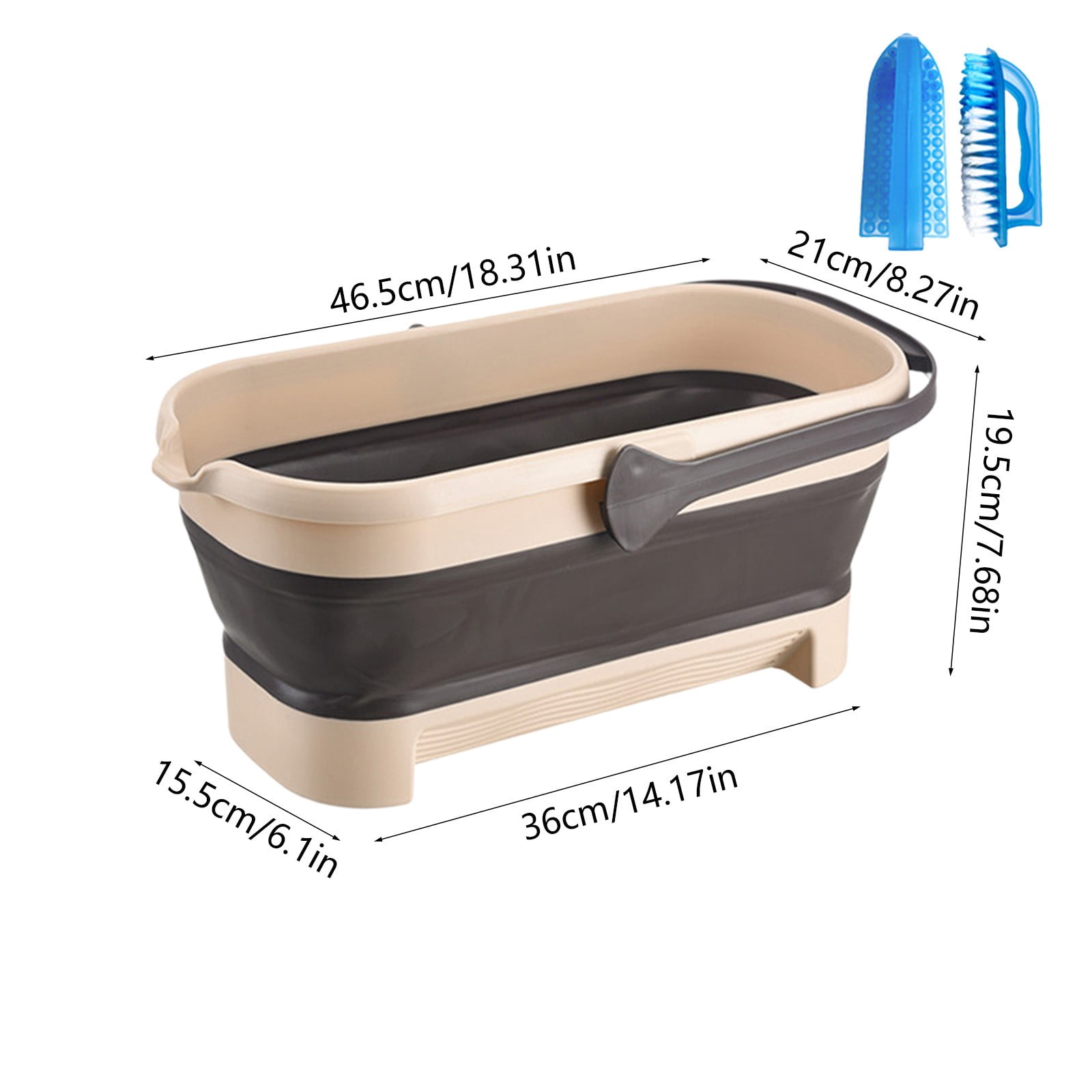 Rkxzt Plastics Foldable Tub,Foldable Mop Bucket 4.7 Gallon 17L ...