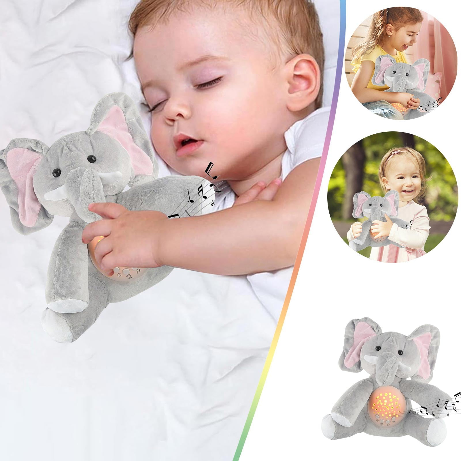 Rkxzt Plush Dolls,Breathing Stuffed Plushie Toy with Lights Rhythmic ...