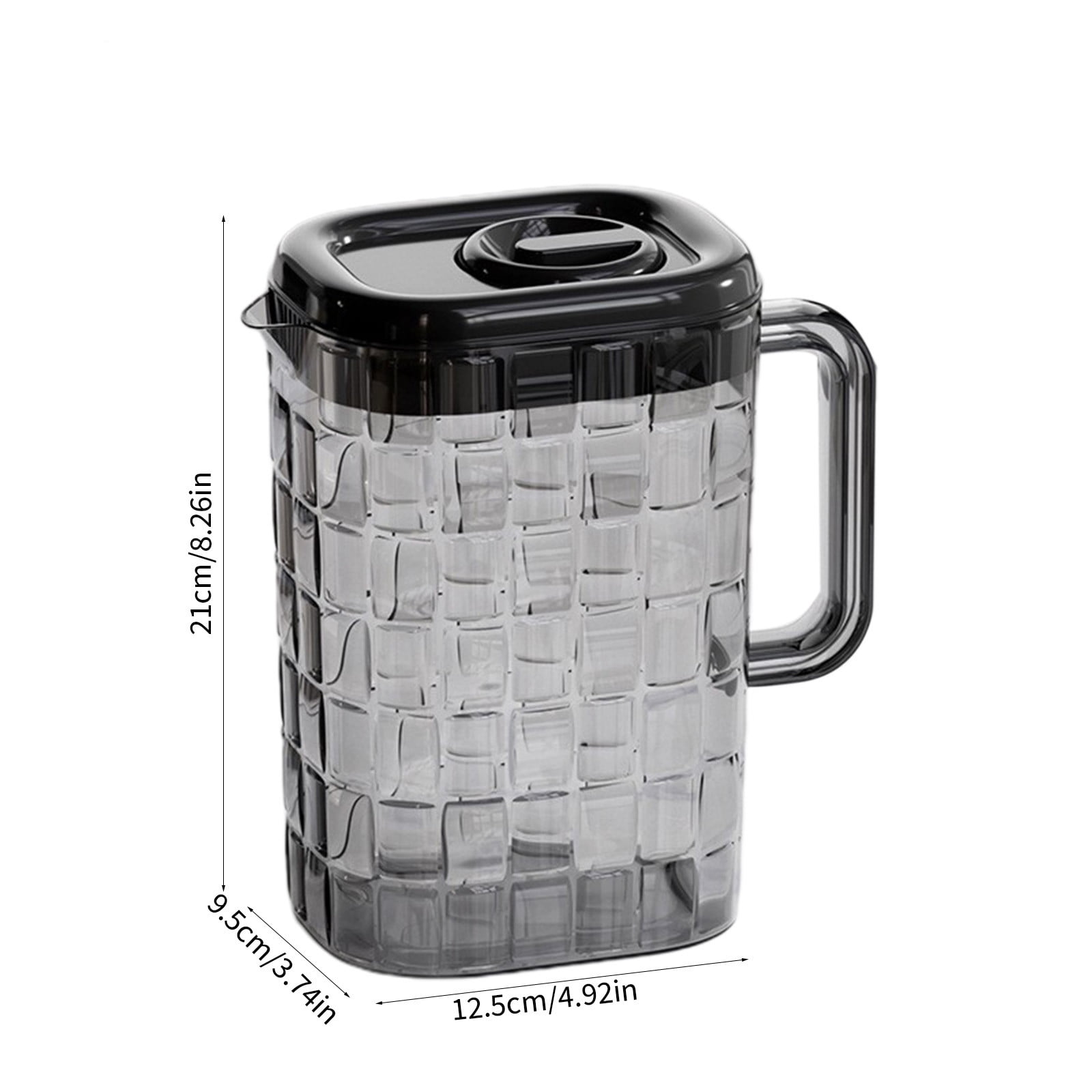 Rkxzt Pp Kettle Plastic Beverage Pitcher with Lid and Handle Ribbed ...