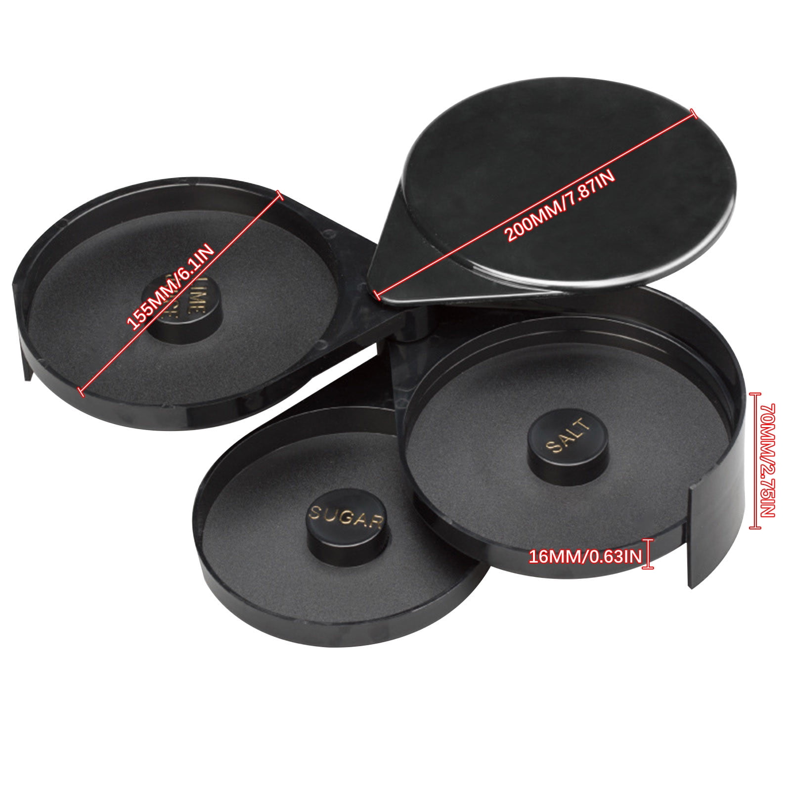 Rkxzt Seasoning Box,3 Tier Plastic Rim Box Cocktail Seasoning Glass ...