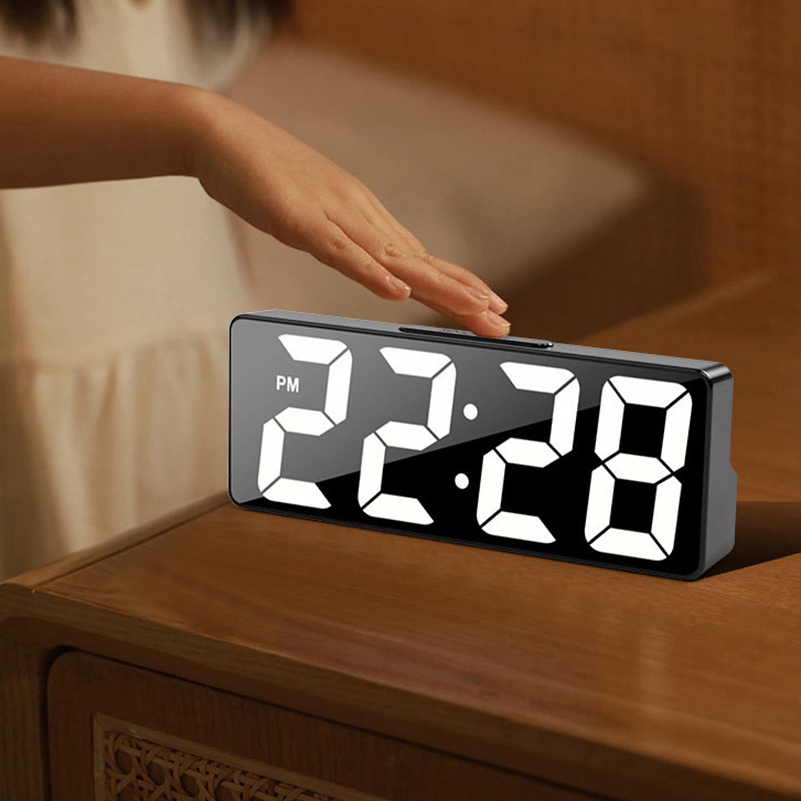 Rkxzt Simple Display Alarm Clock,Learner Wake-Up Clock with White ...