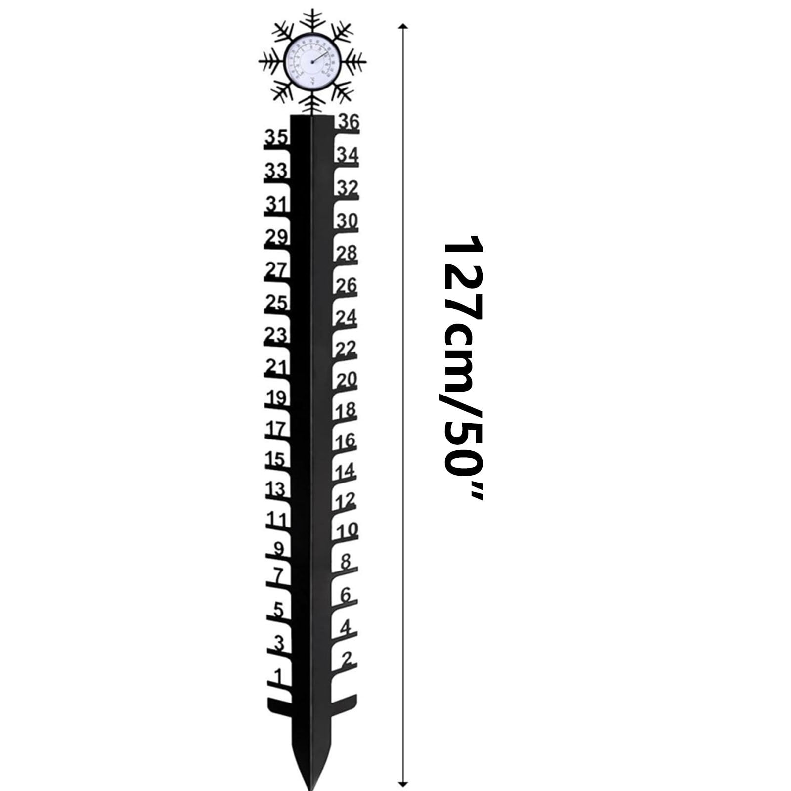 Rkxzt Snow Ruler,Snowflake Measuring Tool with Temperature Gauge 36 ...