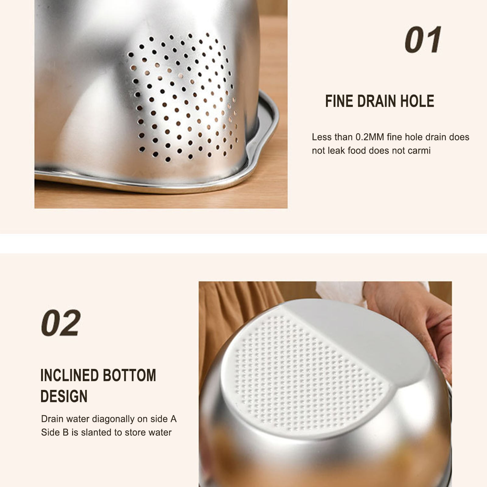 Rkxzt Stainless Steel Rice Basin Stainless Steel Rice Washer Strainer ...