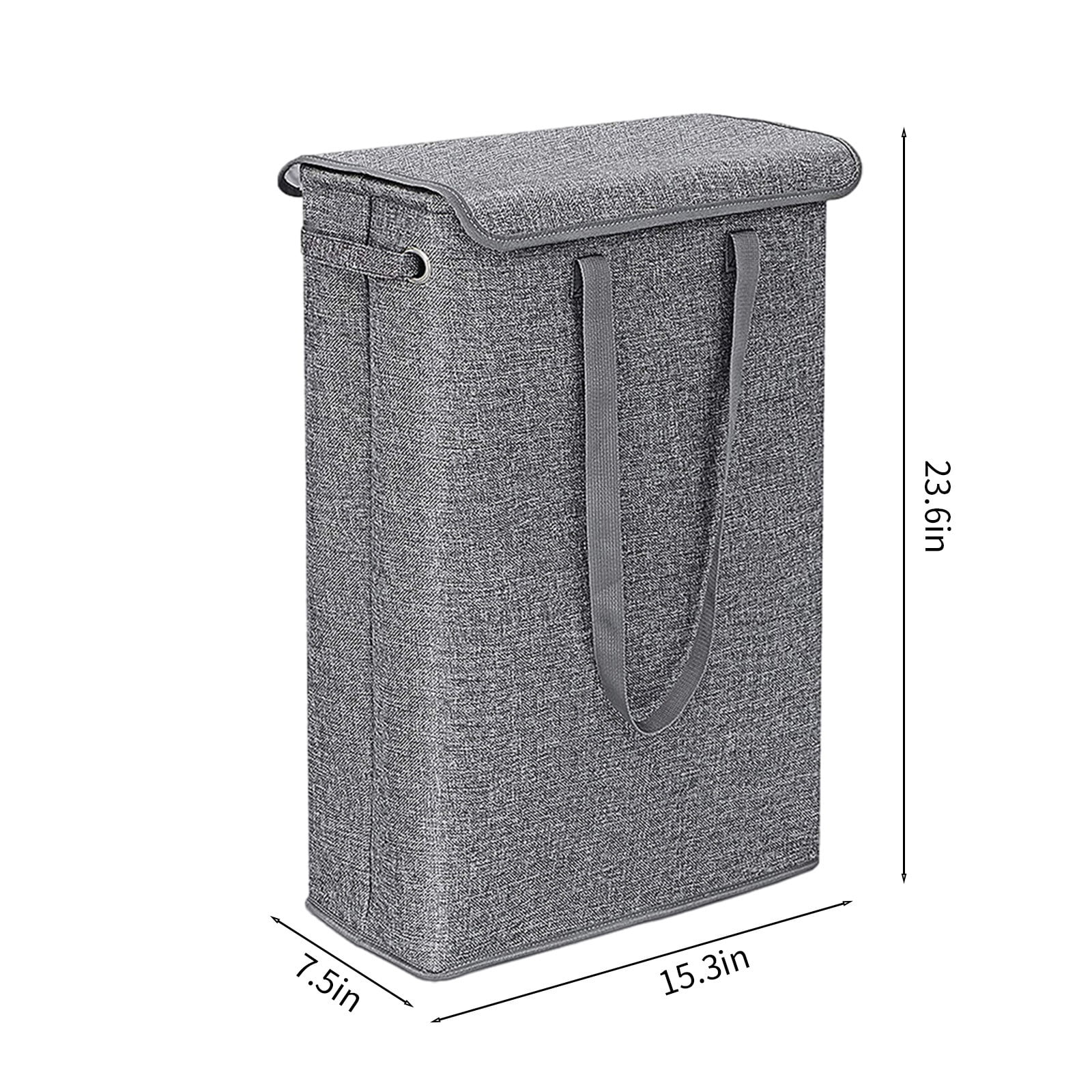 Rkxzt Storage Basket Tall Thin Laundry Basket with Lid and Handles 45L ...