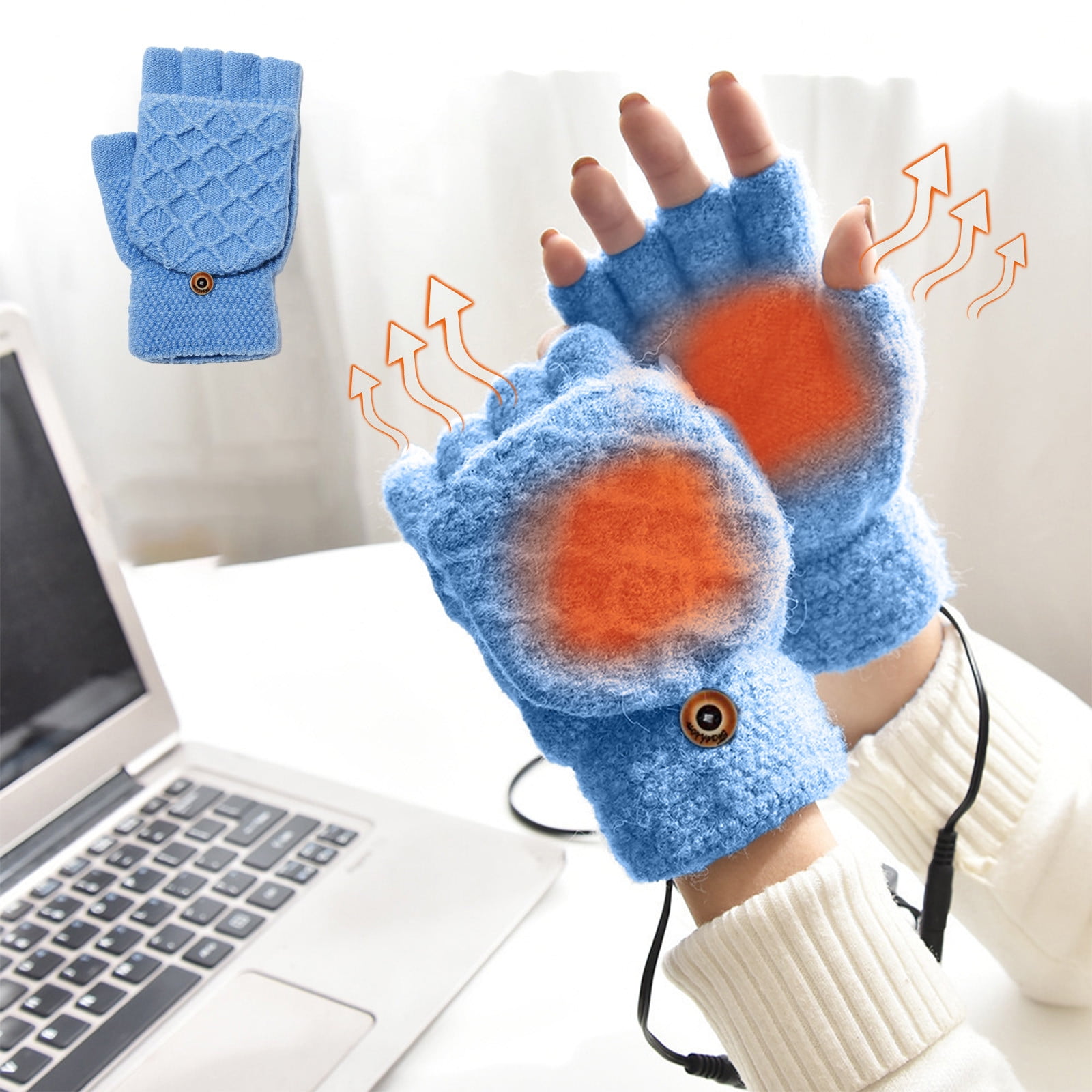 Rkxzt USB Heated Gloves, Washable Hand Warmer, Adjustable Heating ...