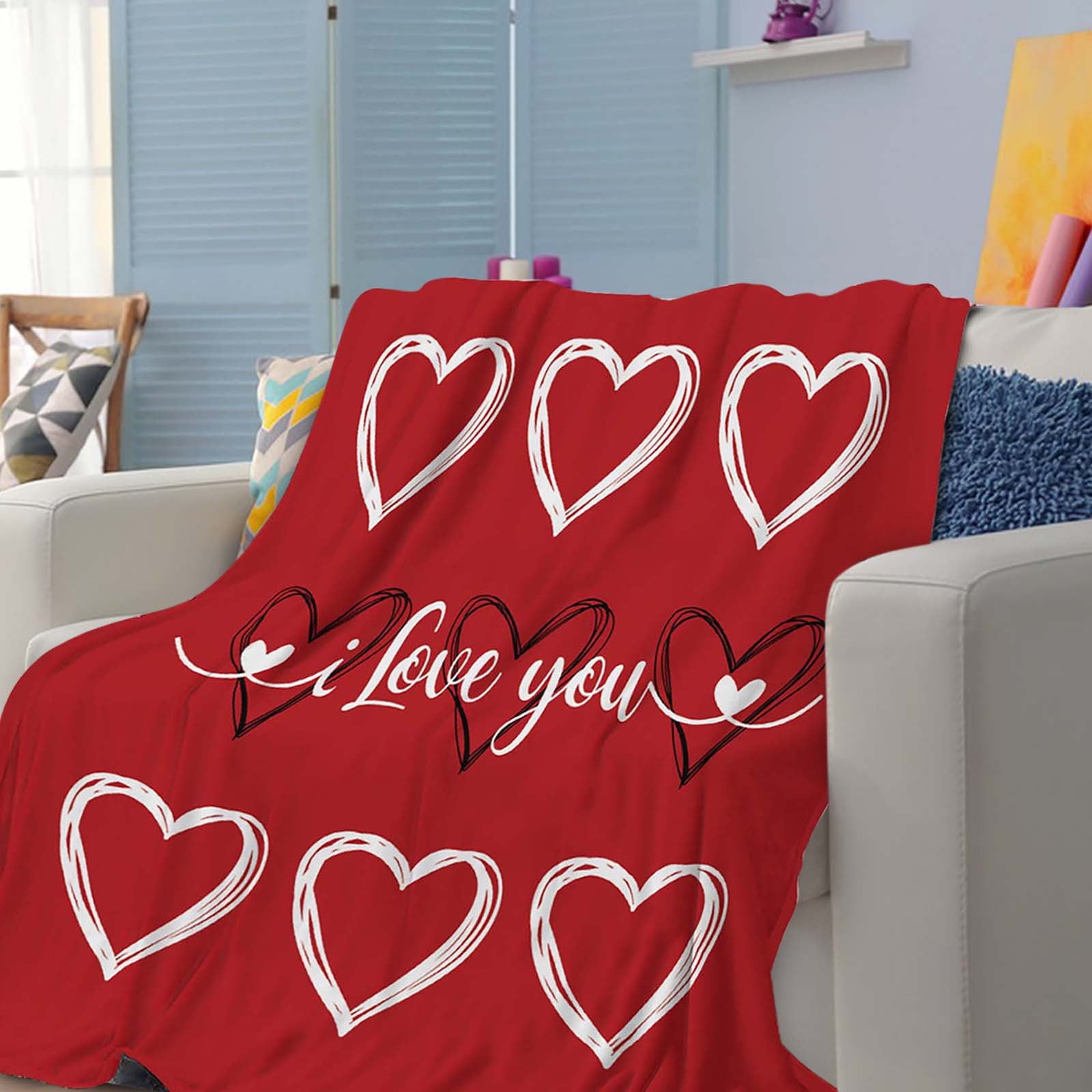 Rkxzt Valentine's Day Flannel Blanket – Cozy Nap Blanket for Home ...