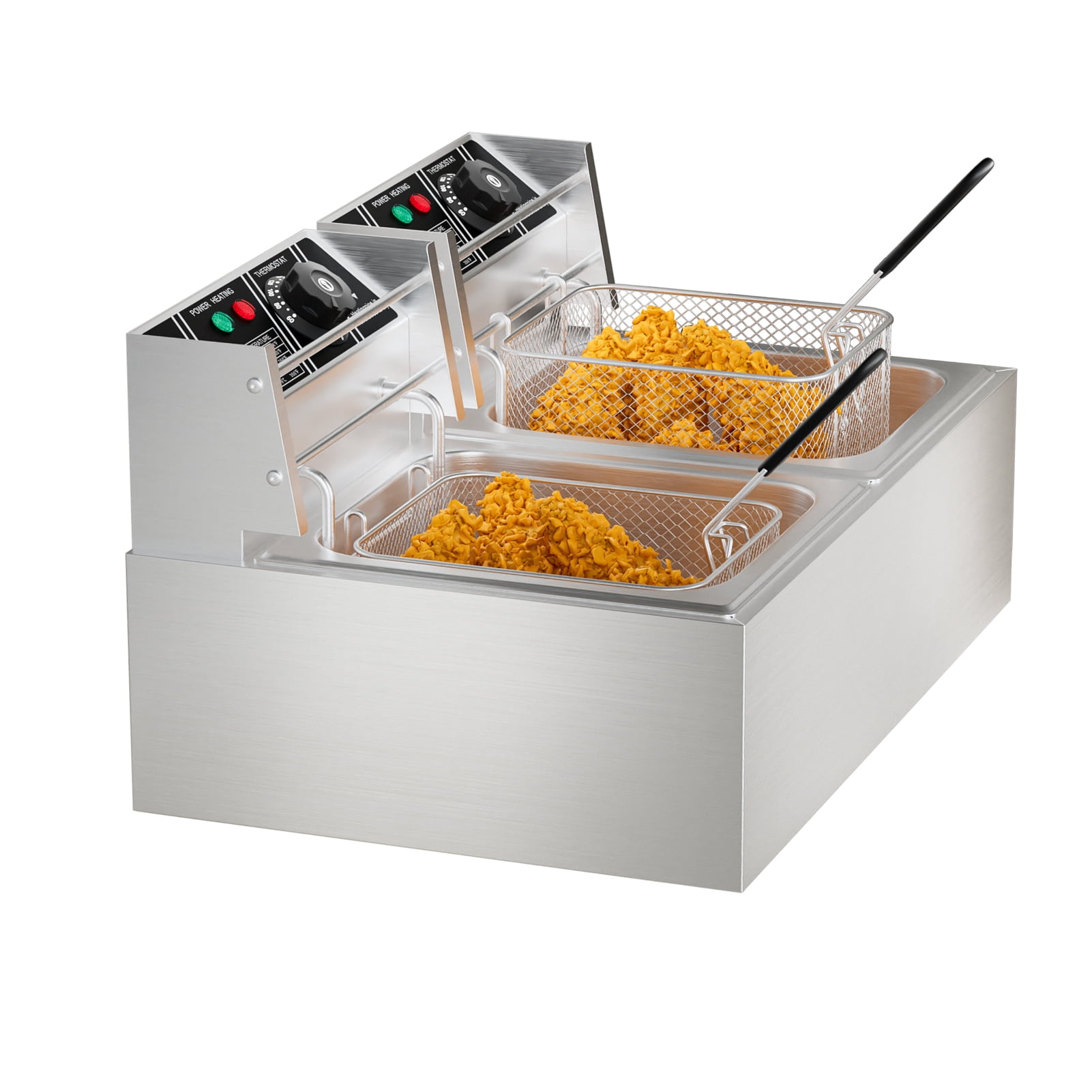 Rlietter Electric Deep Fryer, 5000W Dual Tank Commercial Deep Fryer ...