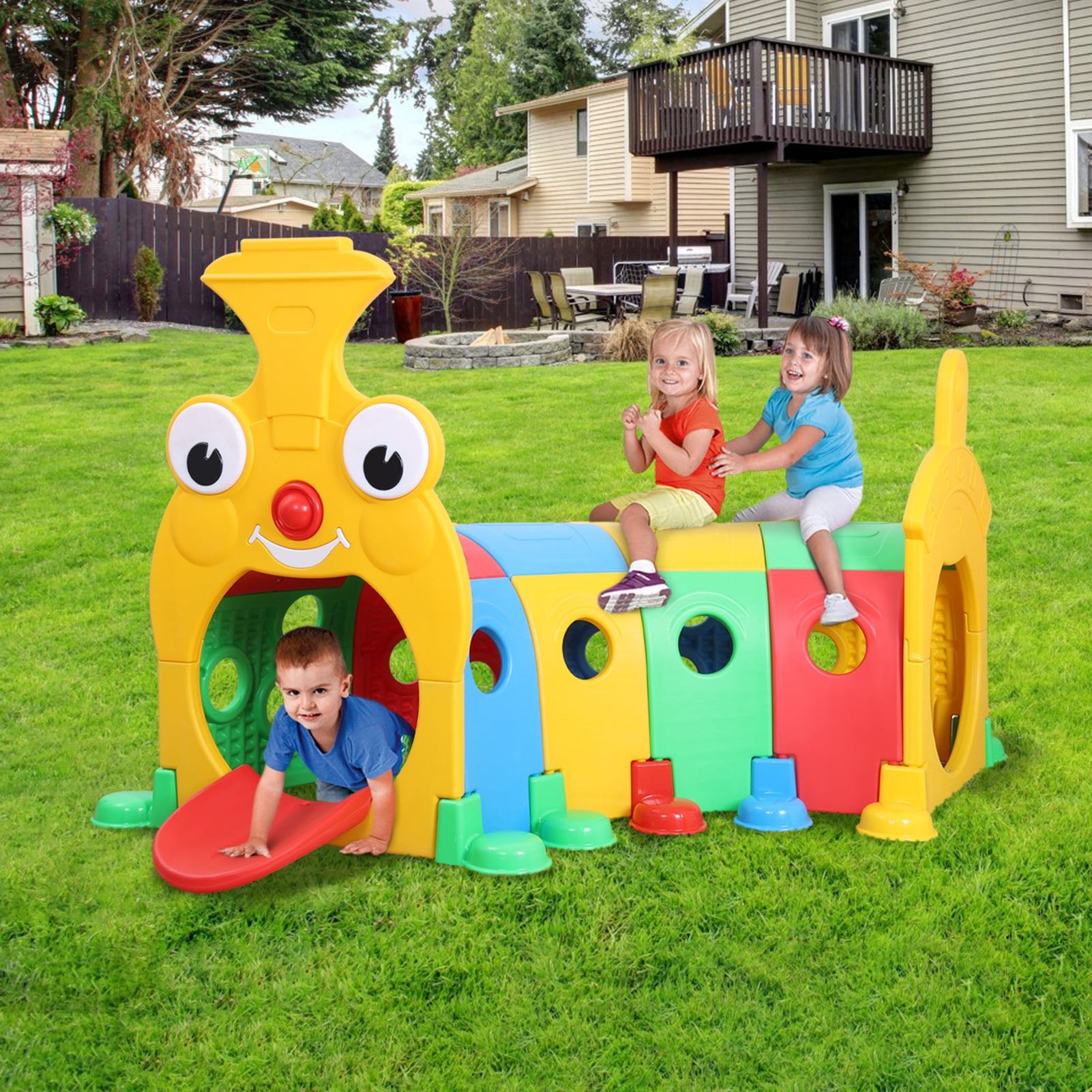 Rlietter Kids Play Tunnel with Large Space Length Adjustable, Toddler ...