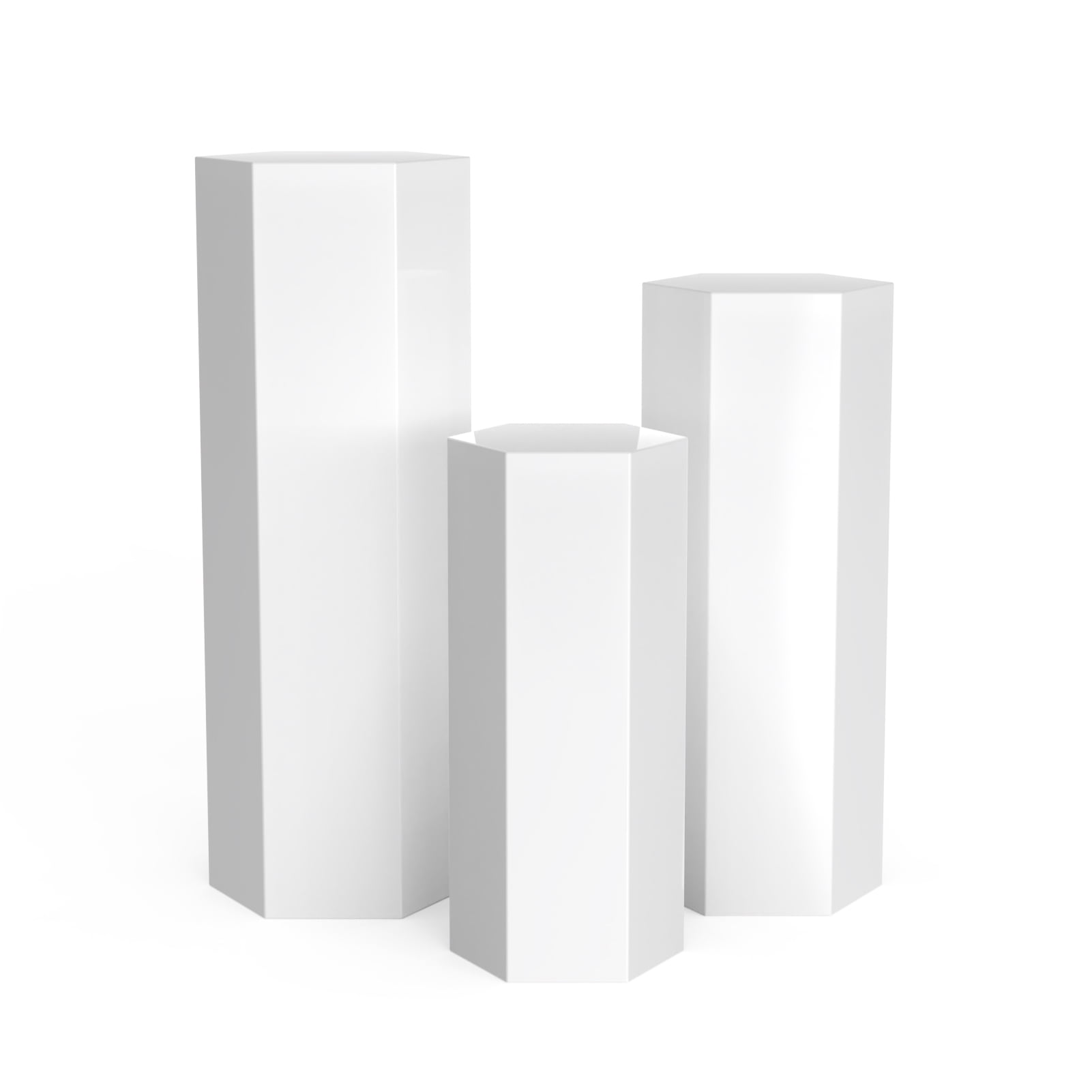 Rlietter Pedestal Stand, Hexagon Pedestal Stands, White Hexagon ...