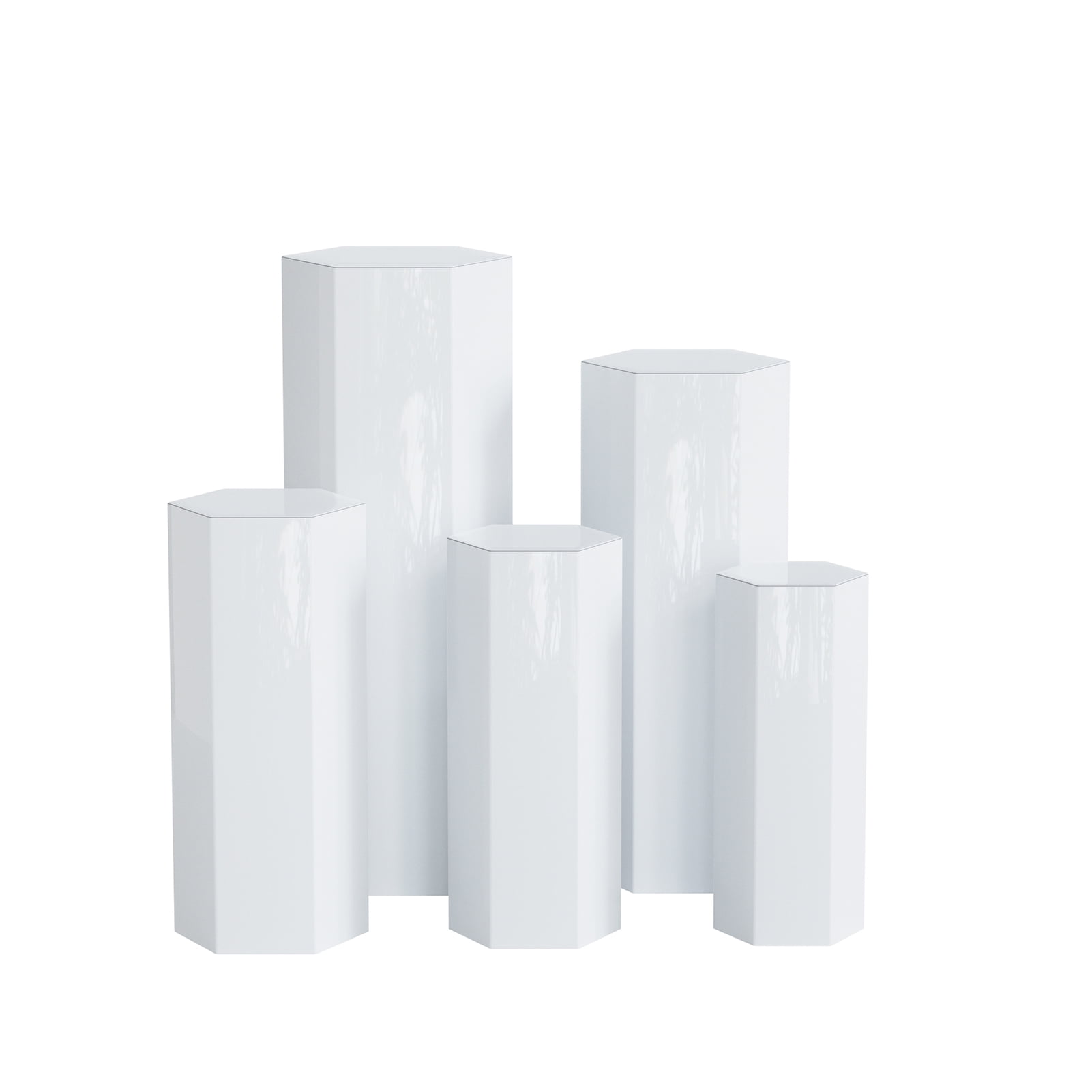 Rlietter Pedestal Stand, Hexagon Pedestal Stands, White Hexagon ...