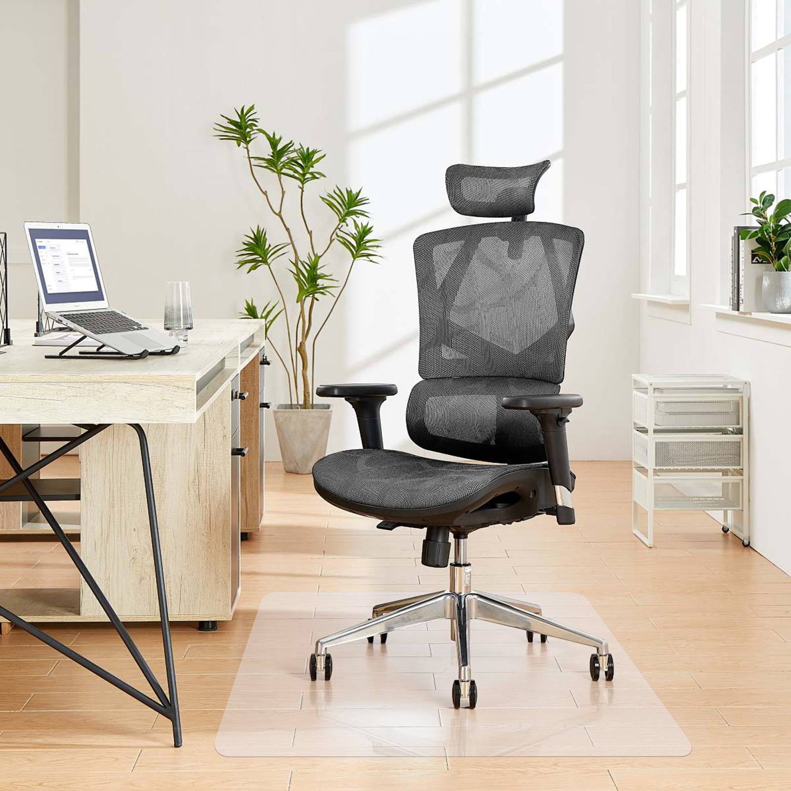 Rlietter Transparent Chair Mat Without Nails, Prevent Scratching Floor ...