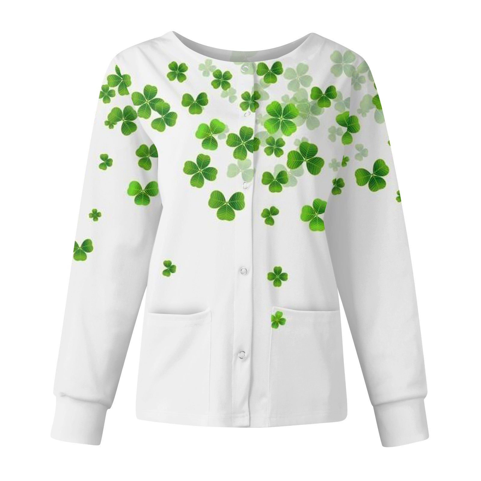 Rlmidhb 2025 St Patricks Day Scrub Jackets for Women Button Down ...