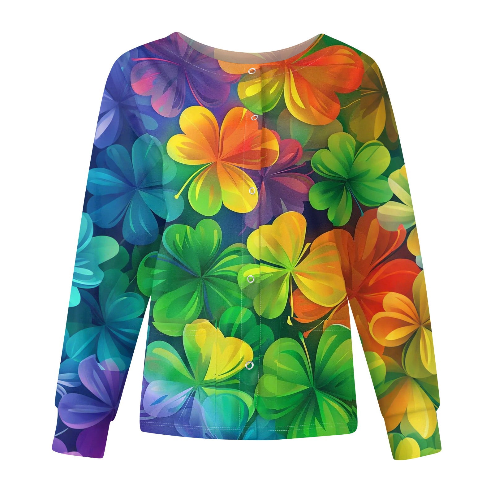 Rlmidhb 2025 St Patricks Day Scrub Jackets for Women Shamrock Long ...