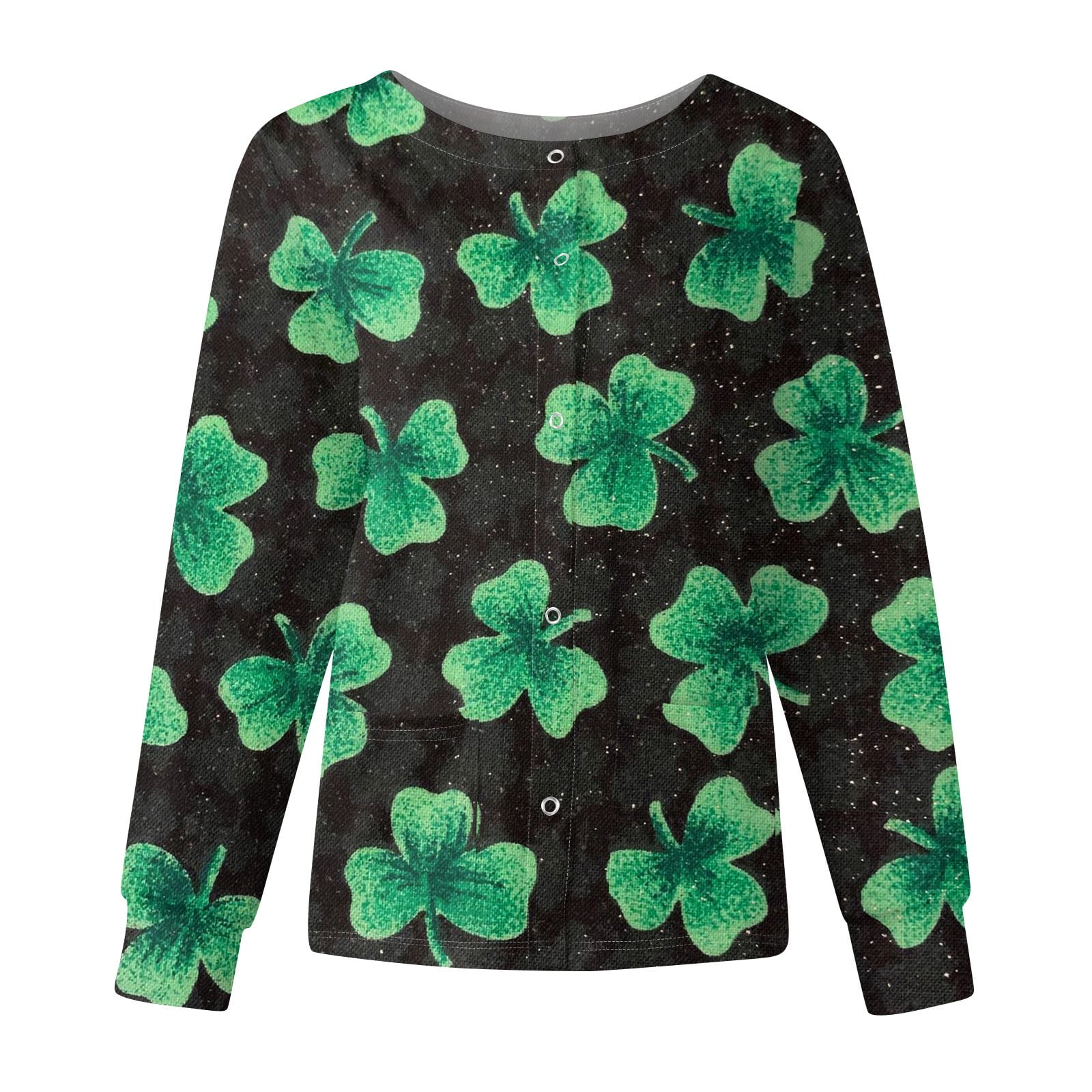 Rlmidhb 2025 St Patricks Day Scrub Jackets for Women Shamrock Long ...