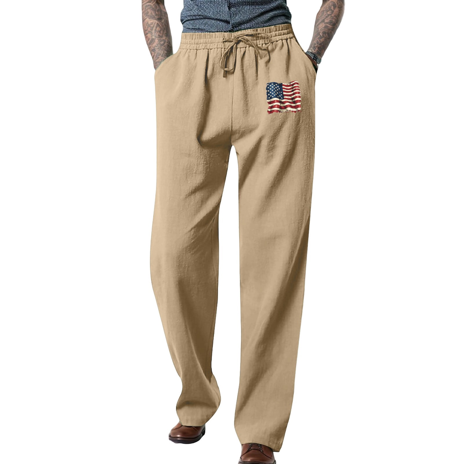 Rlmidhb 4th of July American Flag Beach Pants for Men Independence Day ...