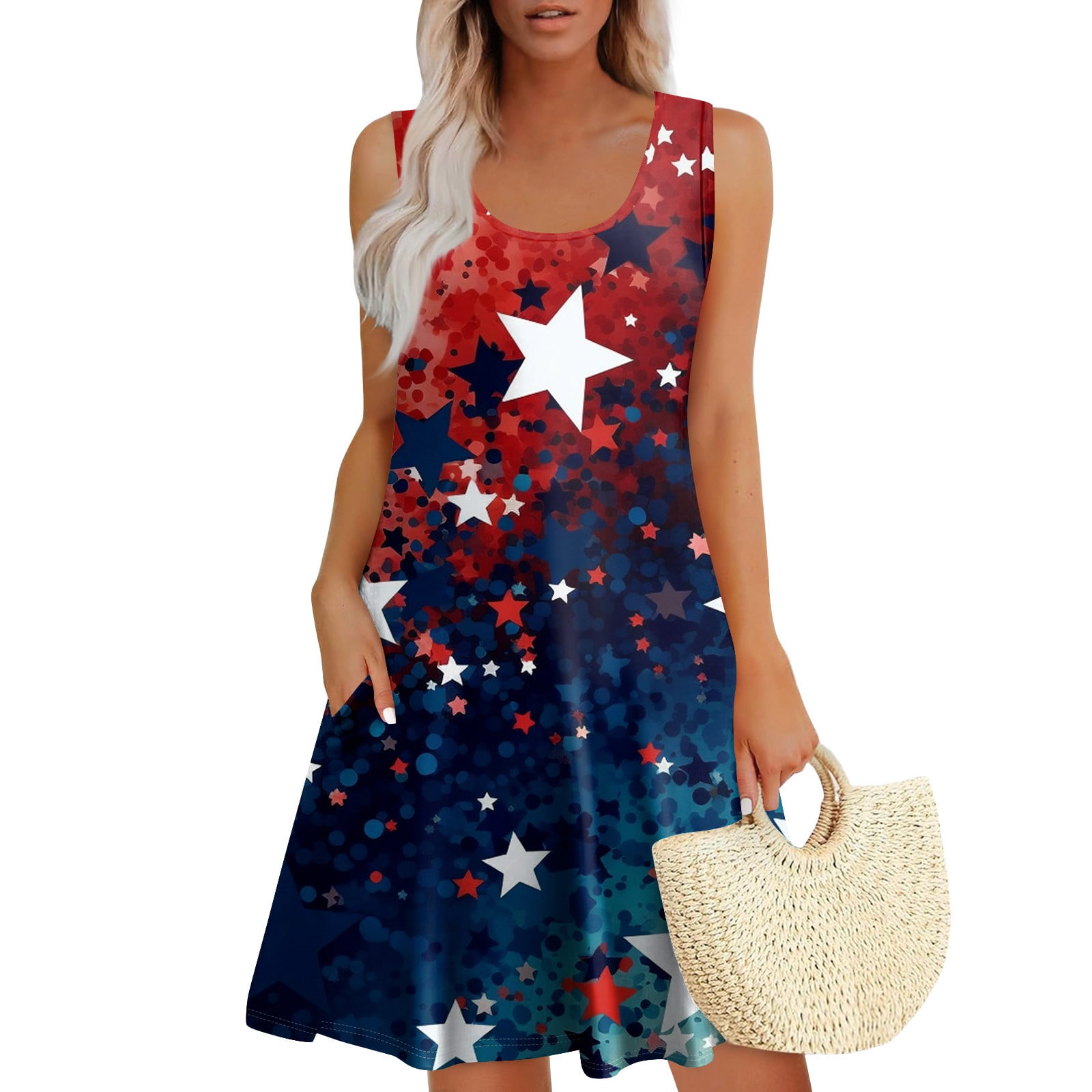 Rlmidhb 4th of July American Flag Dresses for Women Independence Day ...