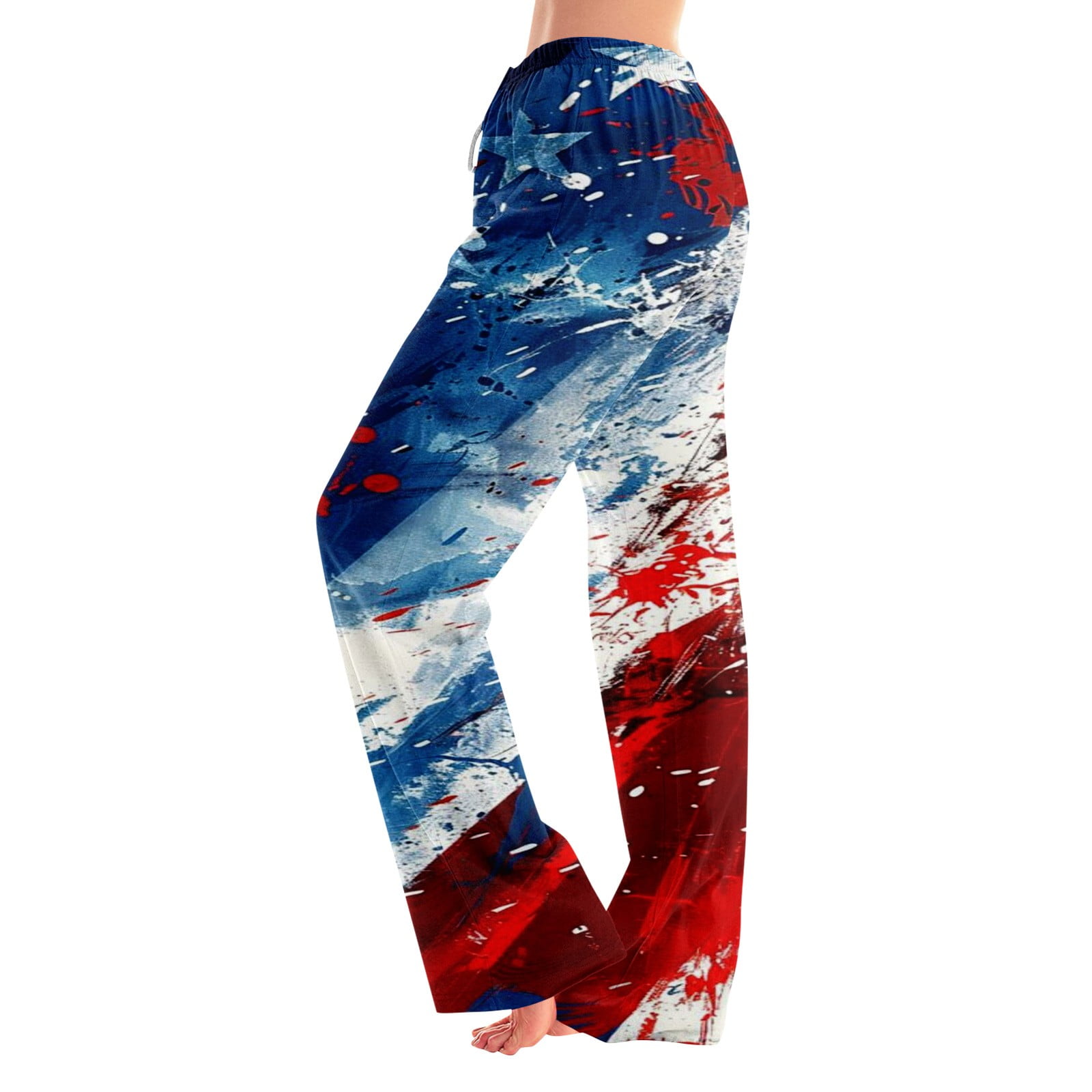 Rlmidhb 4th of July American Flag Pajama Pants for Women Independence ...