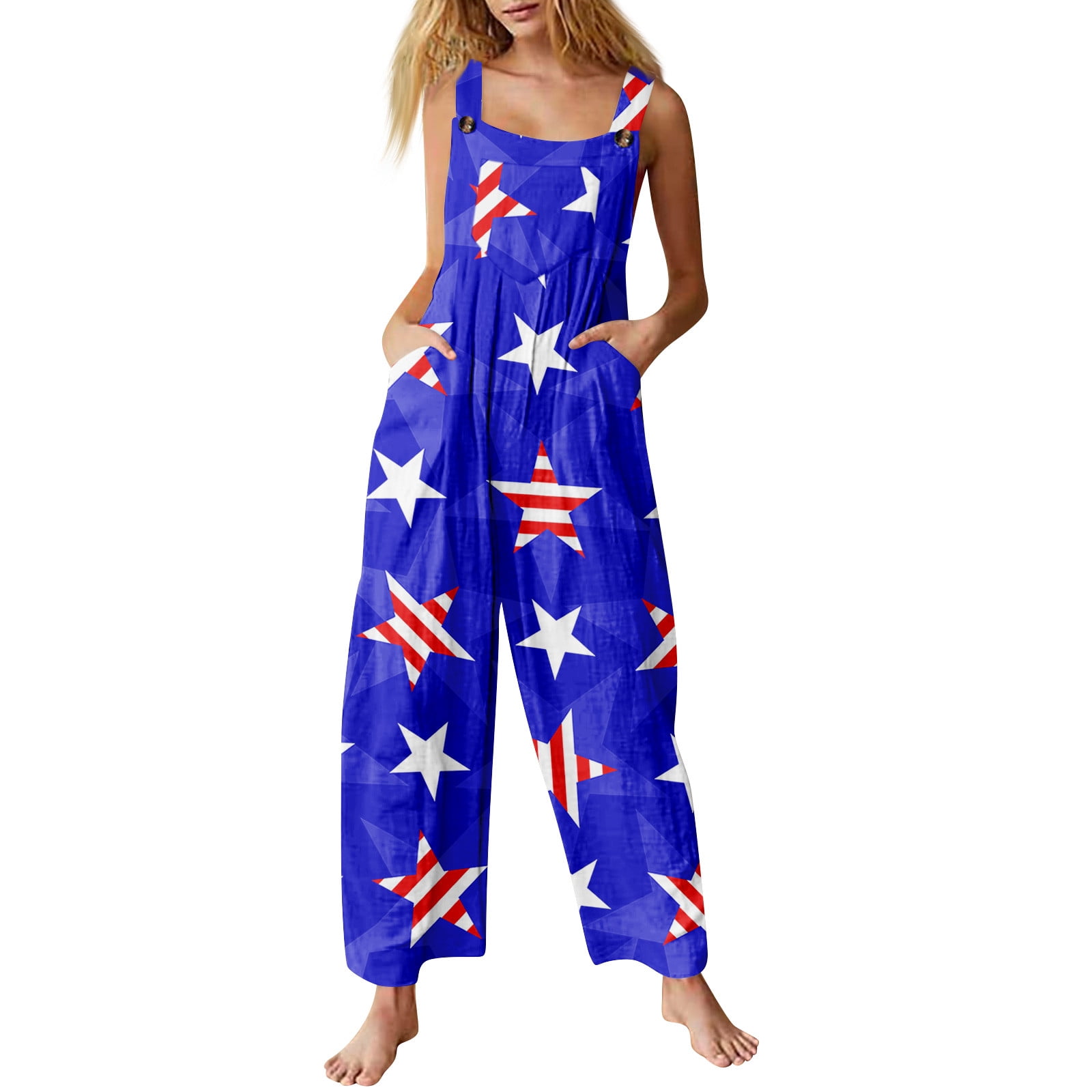Rlmidhb American Flag 4th of July Jumpsuits for Women Independence Day ...