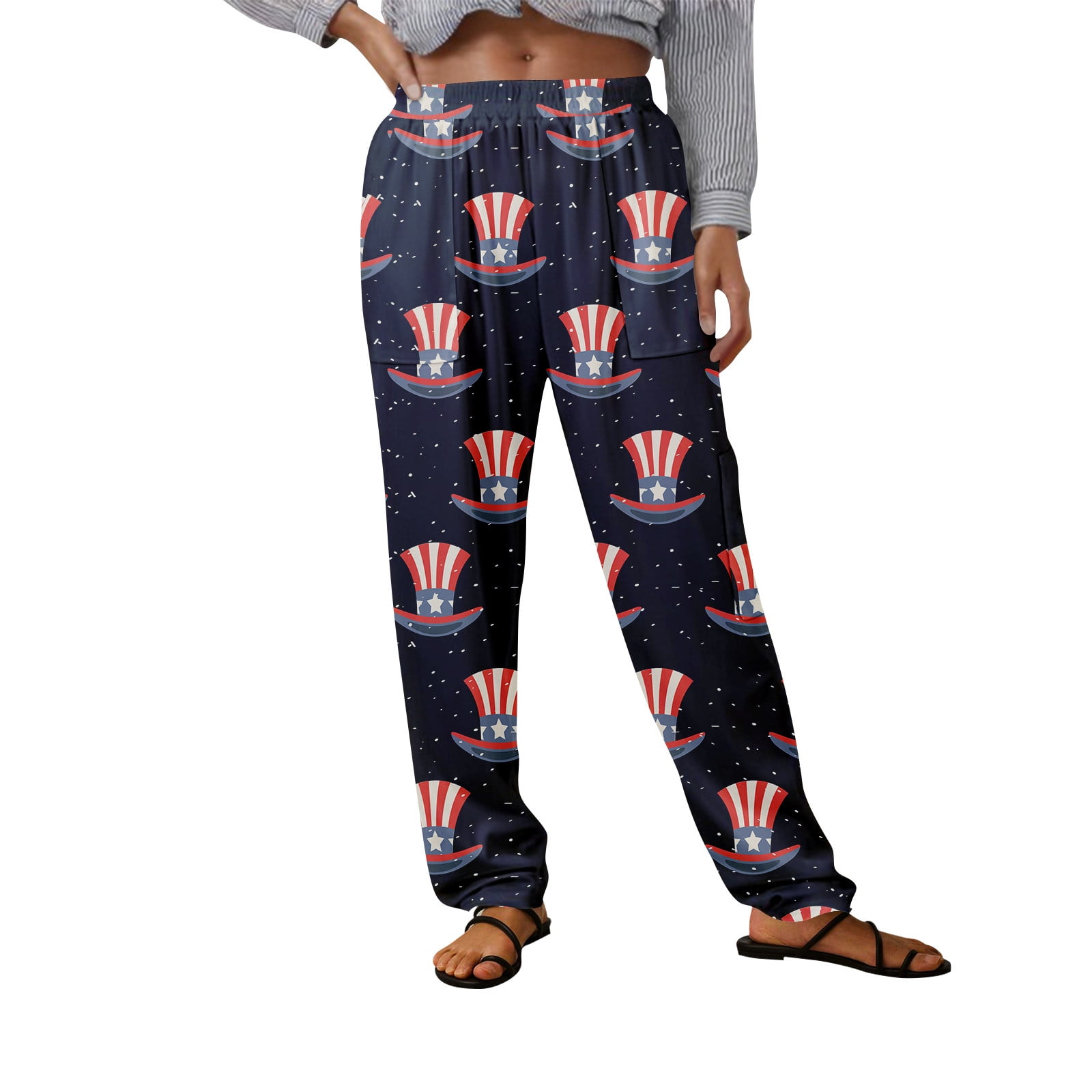 Rlmidhb American Flag Independence Day Pajama Pants for Women 4th of ...