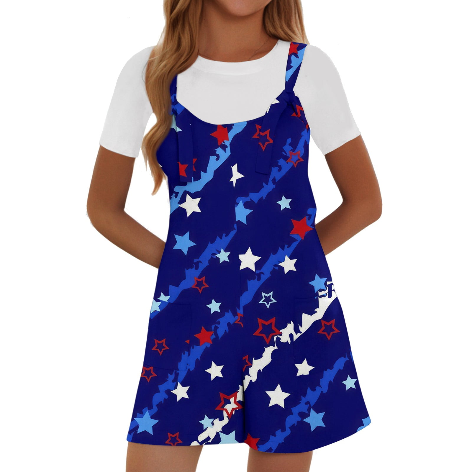 Rlmidhb American Flag Star Red White and Blue Rompers for Little Girl ...