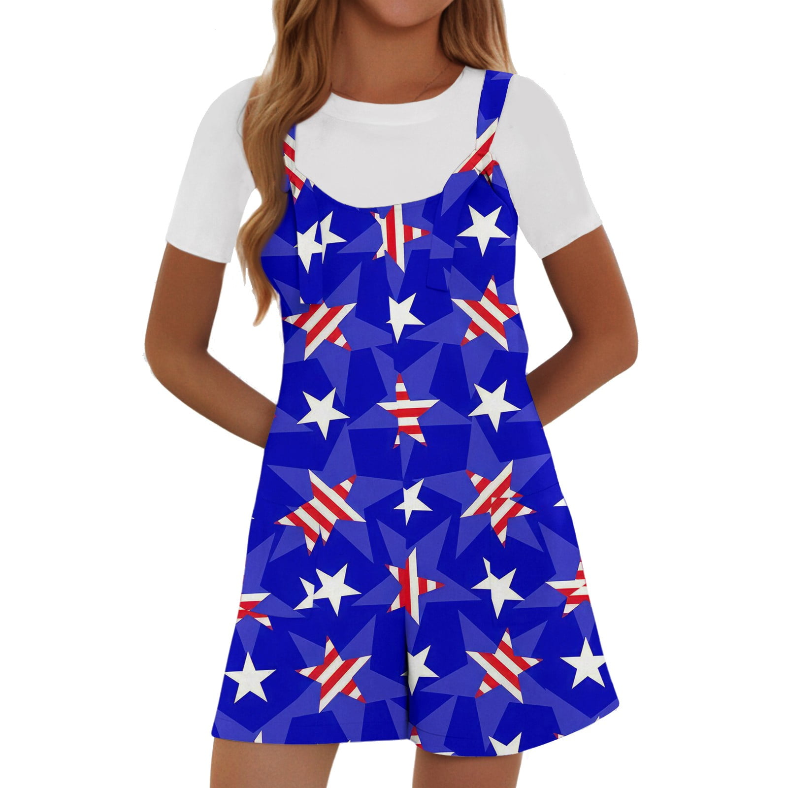 Rlmidhb American Flag Star Red White and Blue Rompers for Little Girl ...