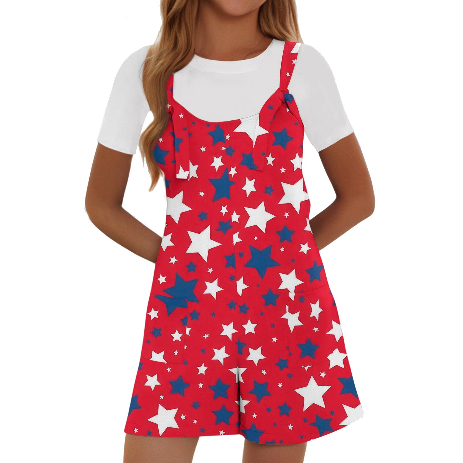 Rlmidhb American Flag Star Red White and Blue Rompers for Little Girl ...
