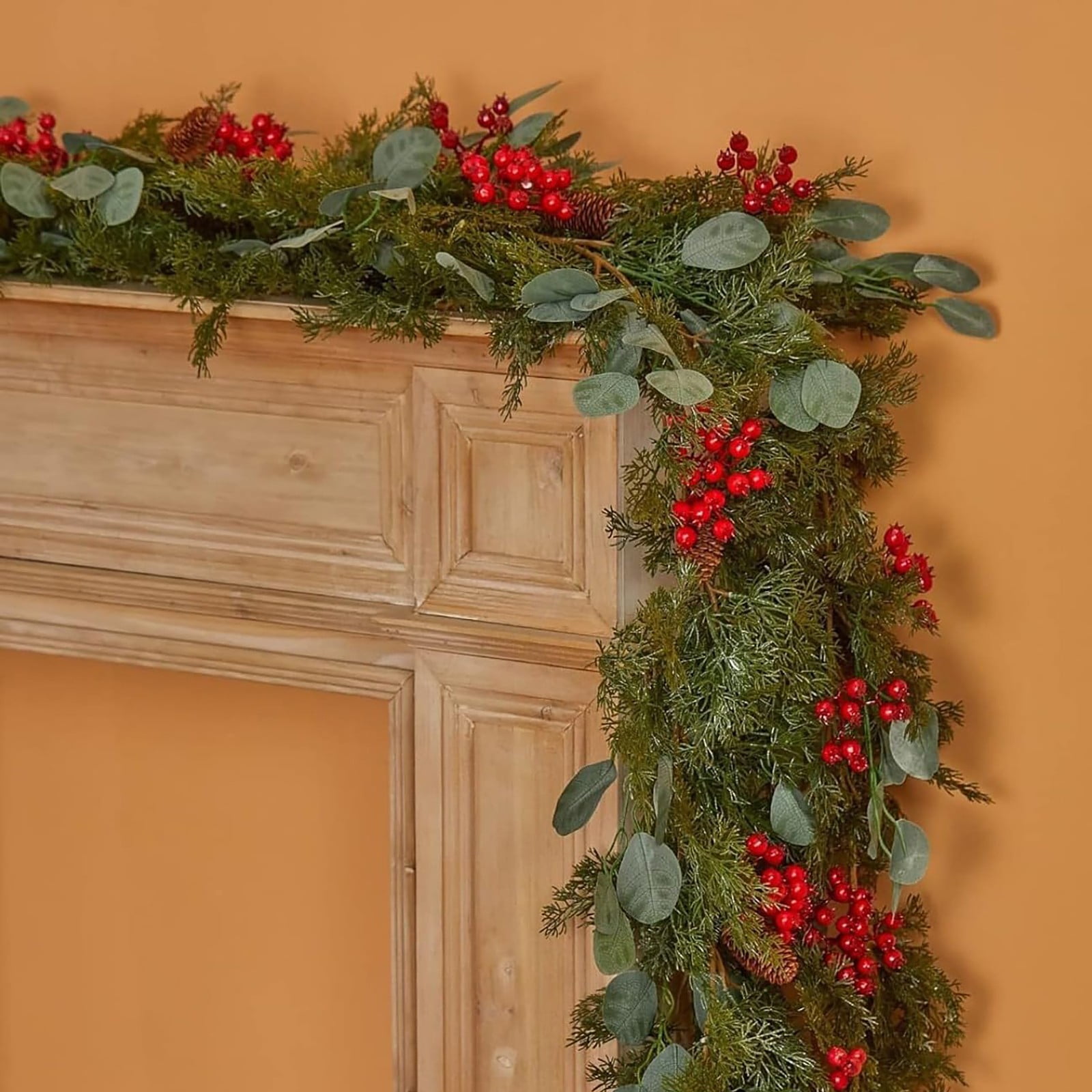 Rlmidhb Berry Holly Garland with Red Berries Christmas Garlands 1.75m ...