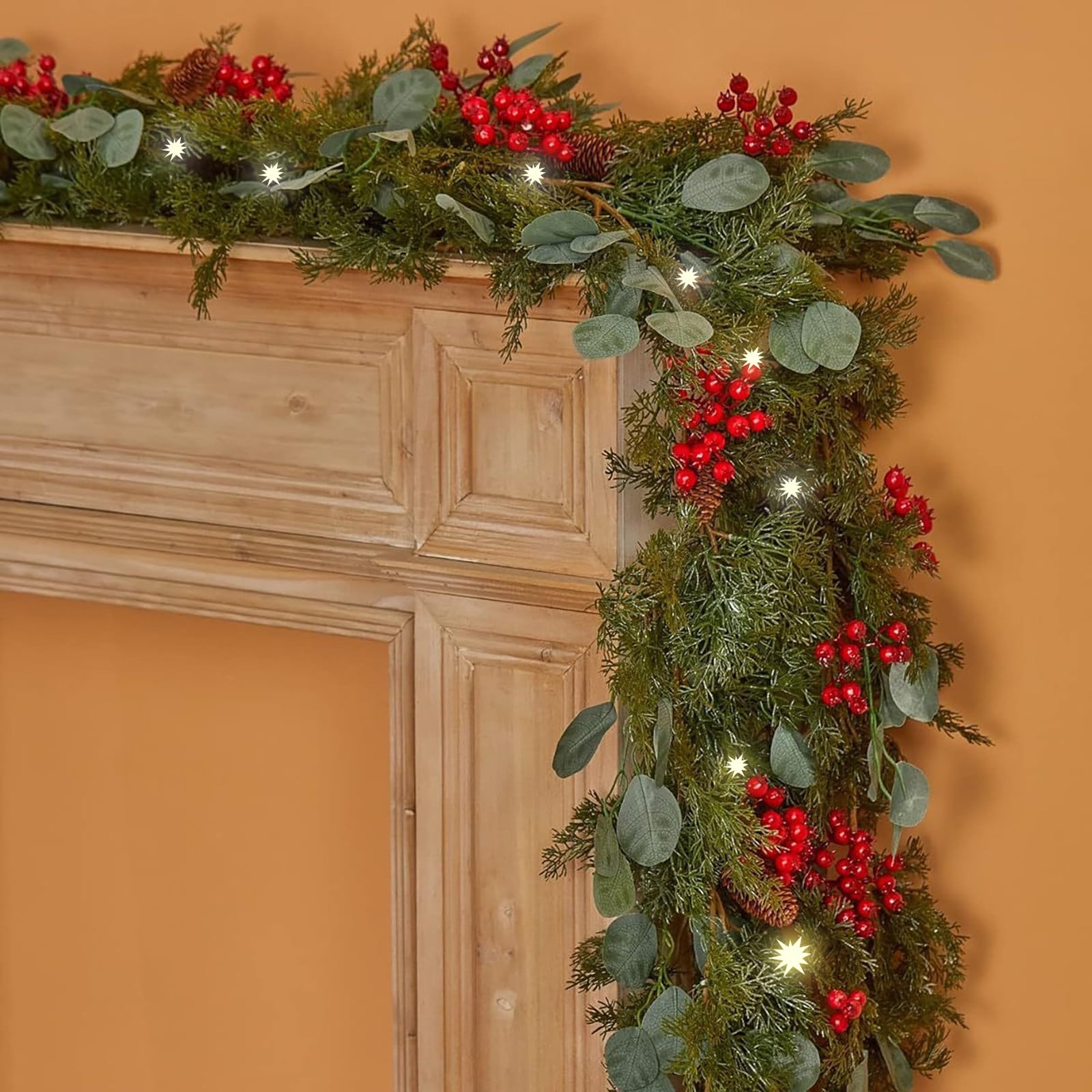 Rlmidhb Berry Holly Garland with Red Berries Christmas Garlands 1.8m ...