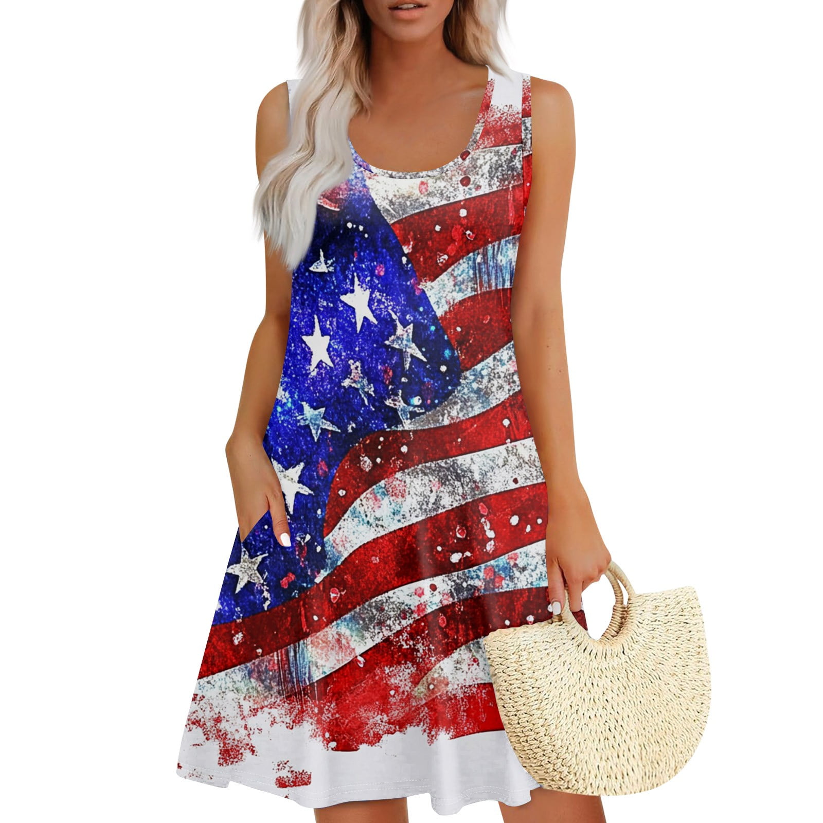 Rlmidhb Independence Day 4th of July Dress for Women American Flag Star ...