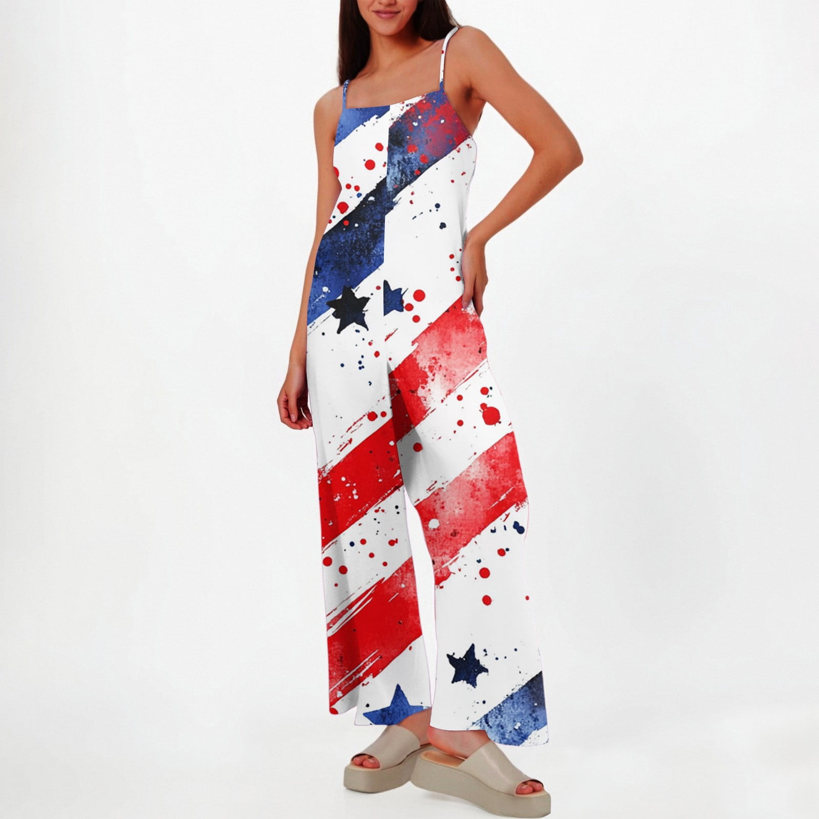 Rlmidhb Independence Day 4th of July Jumpsuits for Women American Flag ...