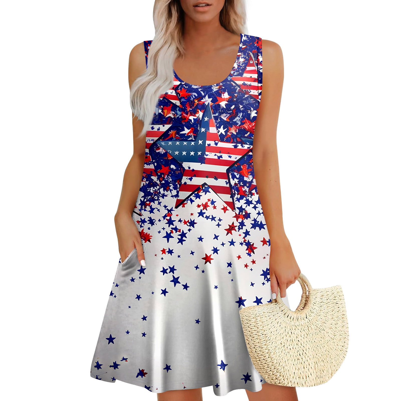 Rlmidhb Independence Day American Flag Dresses for Women 4th of July ...