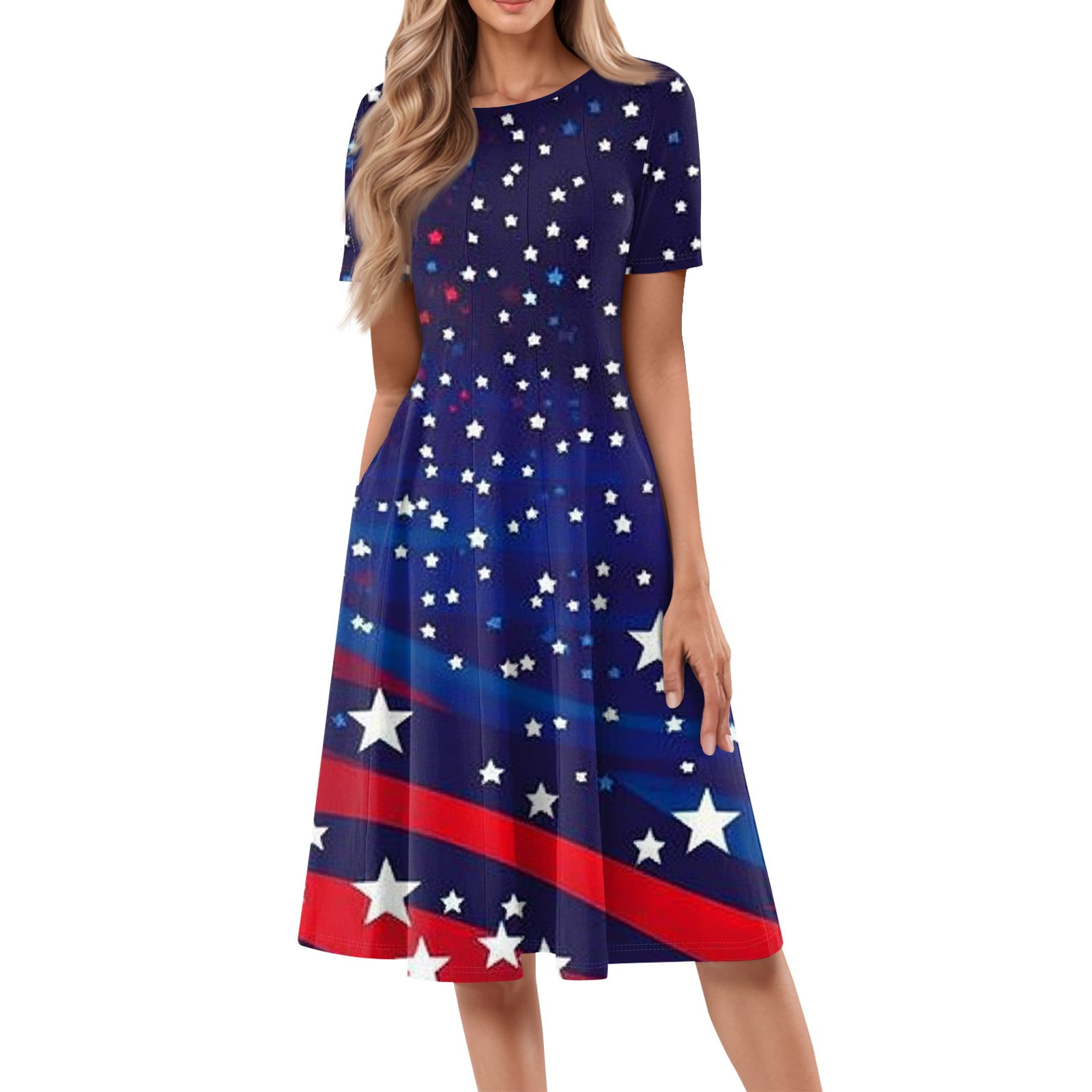 Rlmidhb Independence Day American Flag Maxi Dress for Women 4th of July ...
