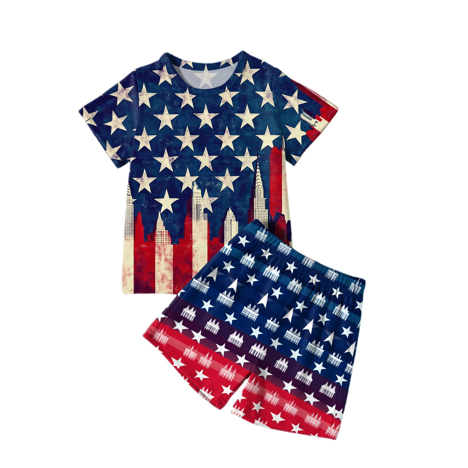 Rlmidhb Red White and Blue Short Sets for Baby Girl Boy Independence ...