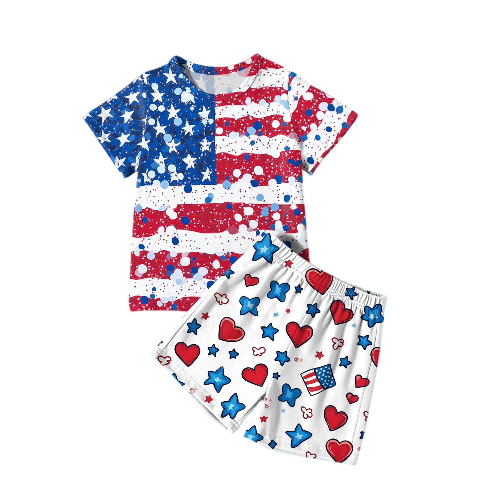Rlmidhb Red White and Blue Short Sets for Baby Girl Boy Patriotic ...
