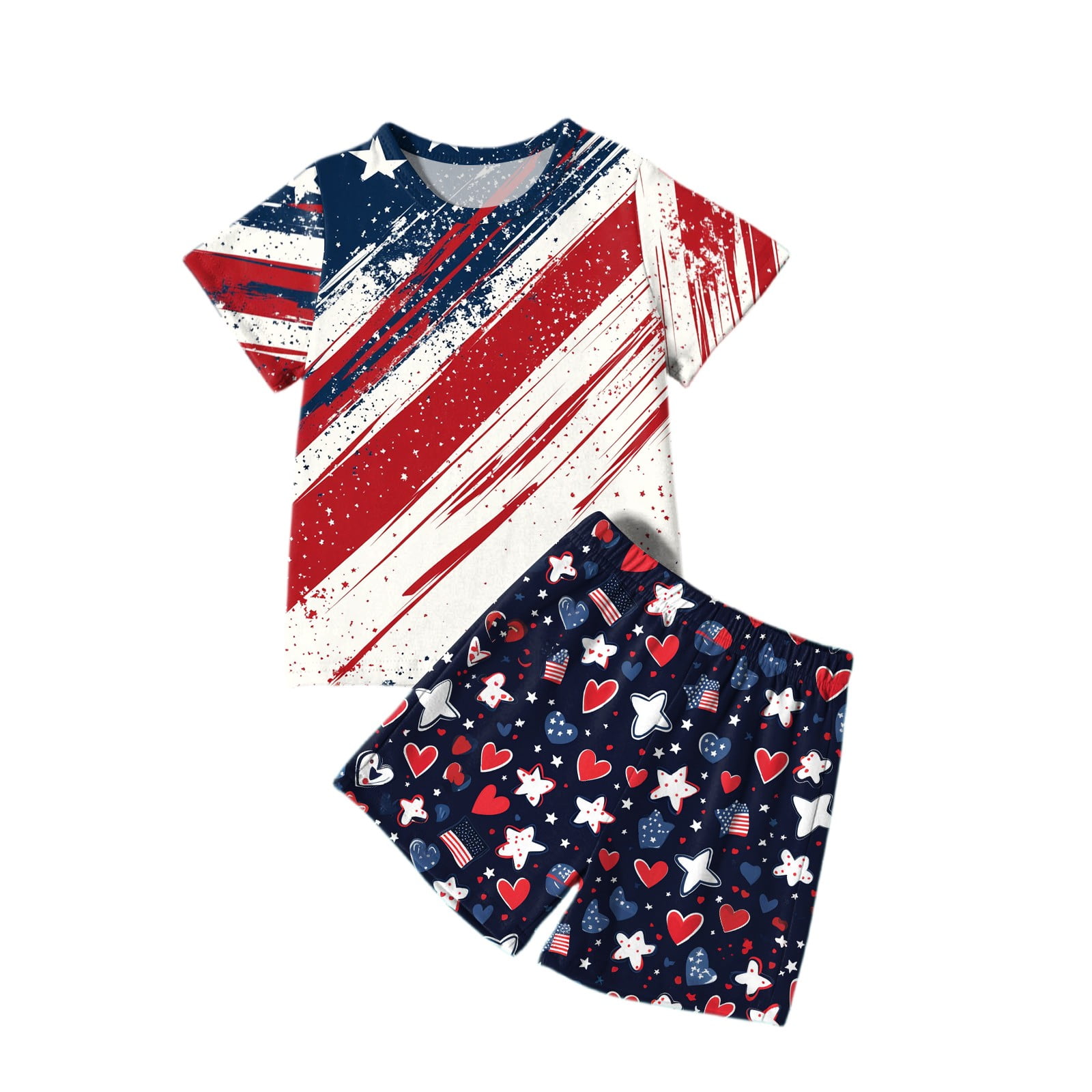 Rlmidhb Red White and Blue Short Sets for Baby Girl Boy Patriotic ...