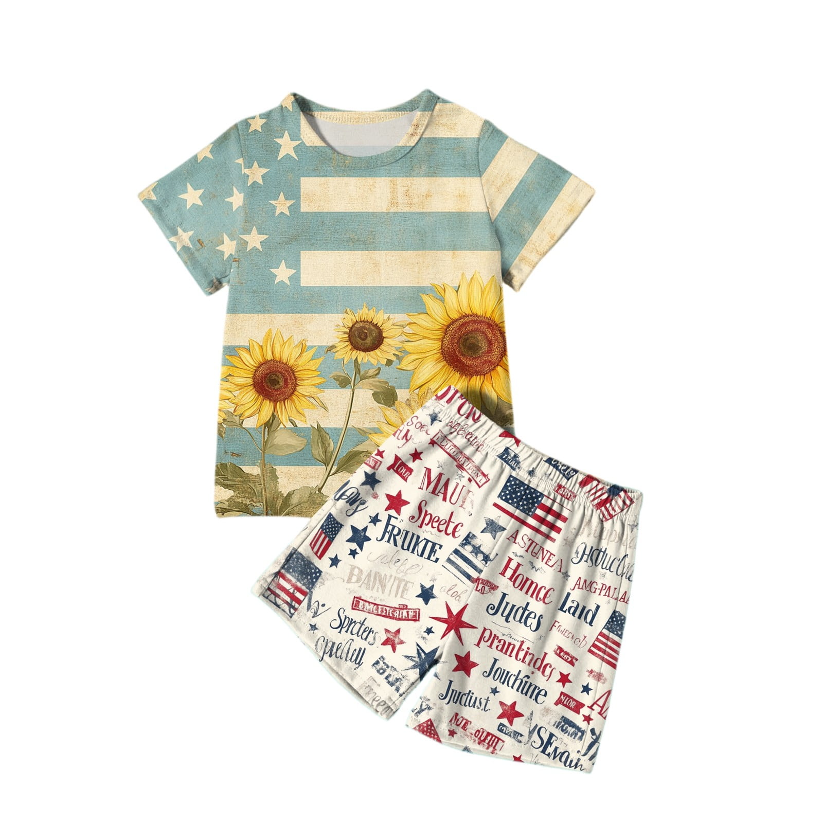 Rlmidhb Short Sleeve Short Sets for Baby Girl Boy Red White and Blue ...