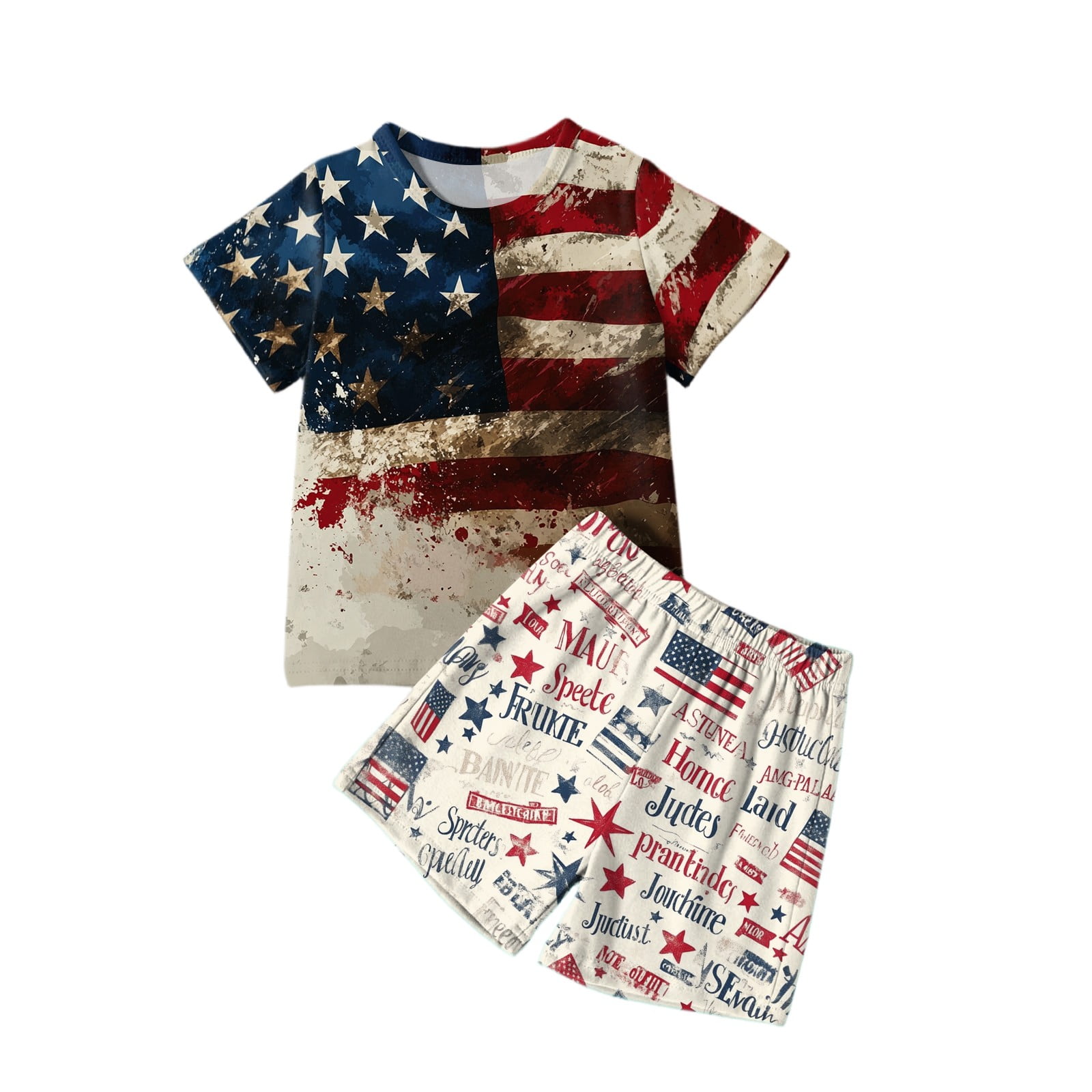 Rlmidhb Short Sleeve Short Sets for Baby Girl Boy Red White and Blue ...