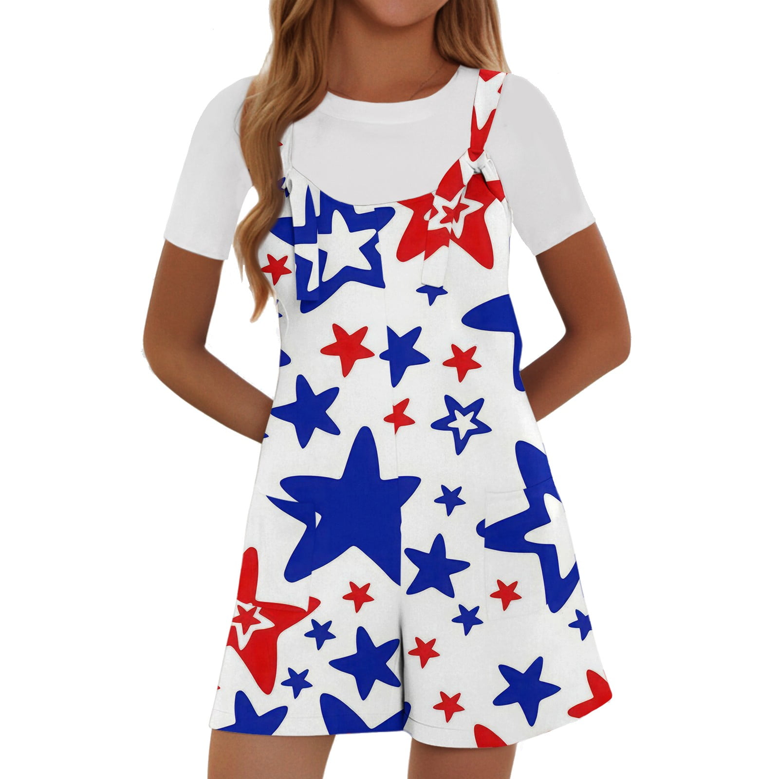 Rlmidhb Shorts Romper Patriotic Rompers for Little Girl Independence ...