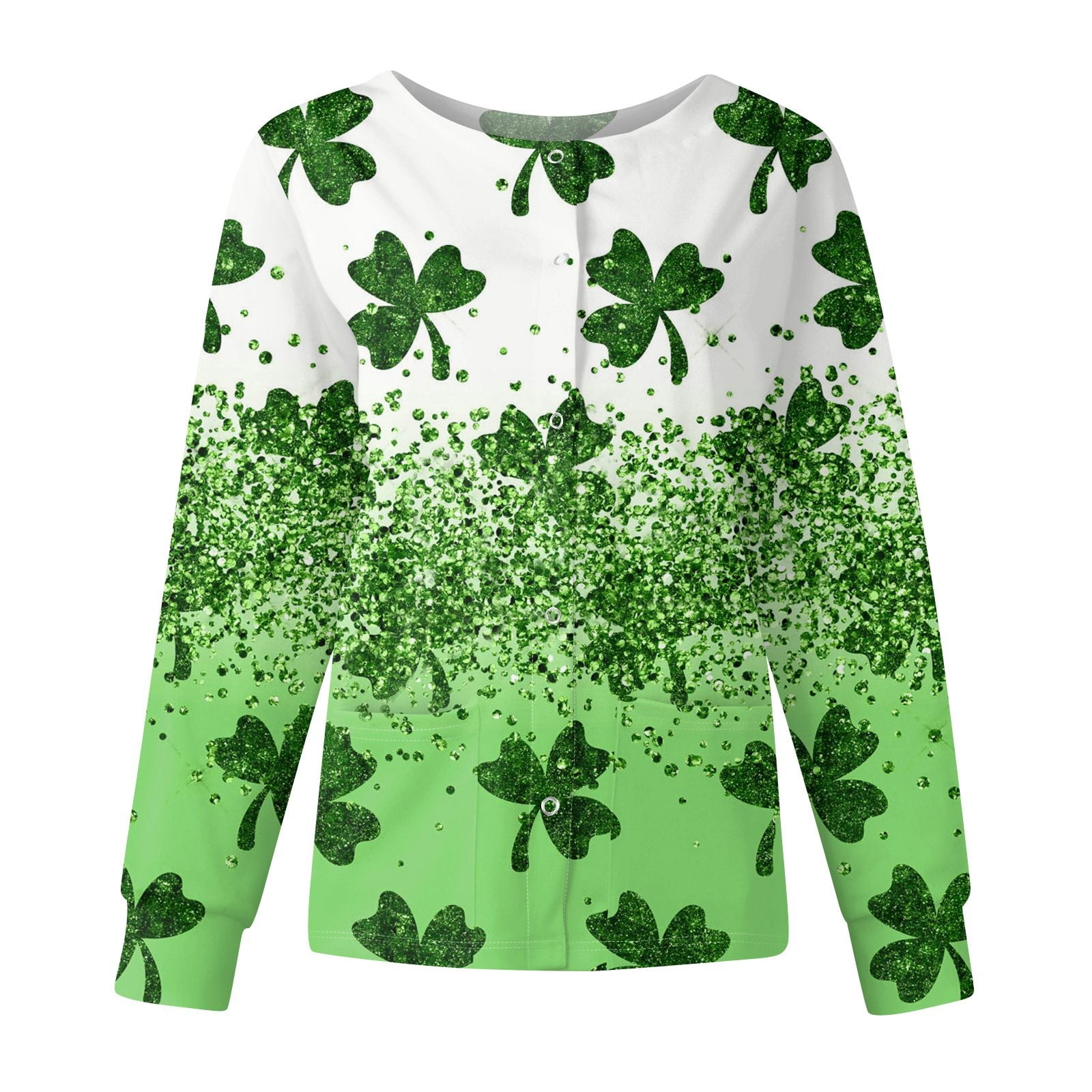 Rlmidhb St Patricks Day 2025 Scrub Jackets for Women Button Down ...