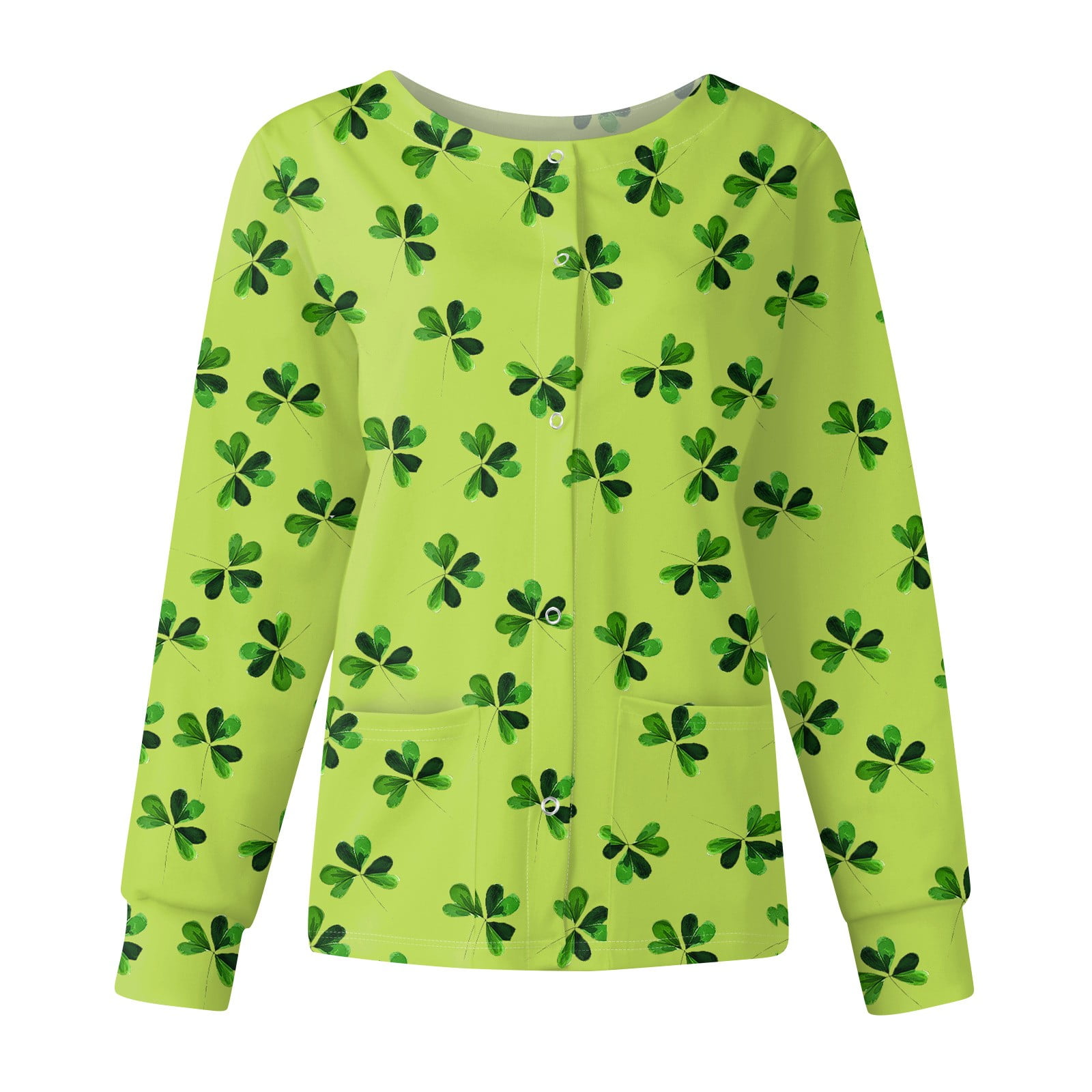Rlmidhb St Patricks Day 2025 Scrub Jackets for Women Long Button Down ...