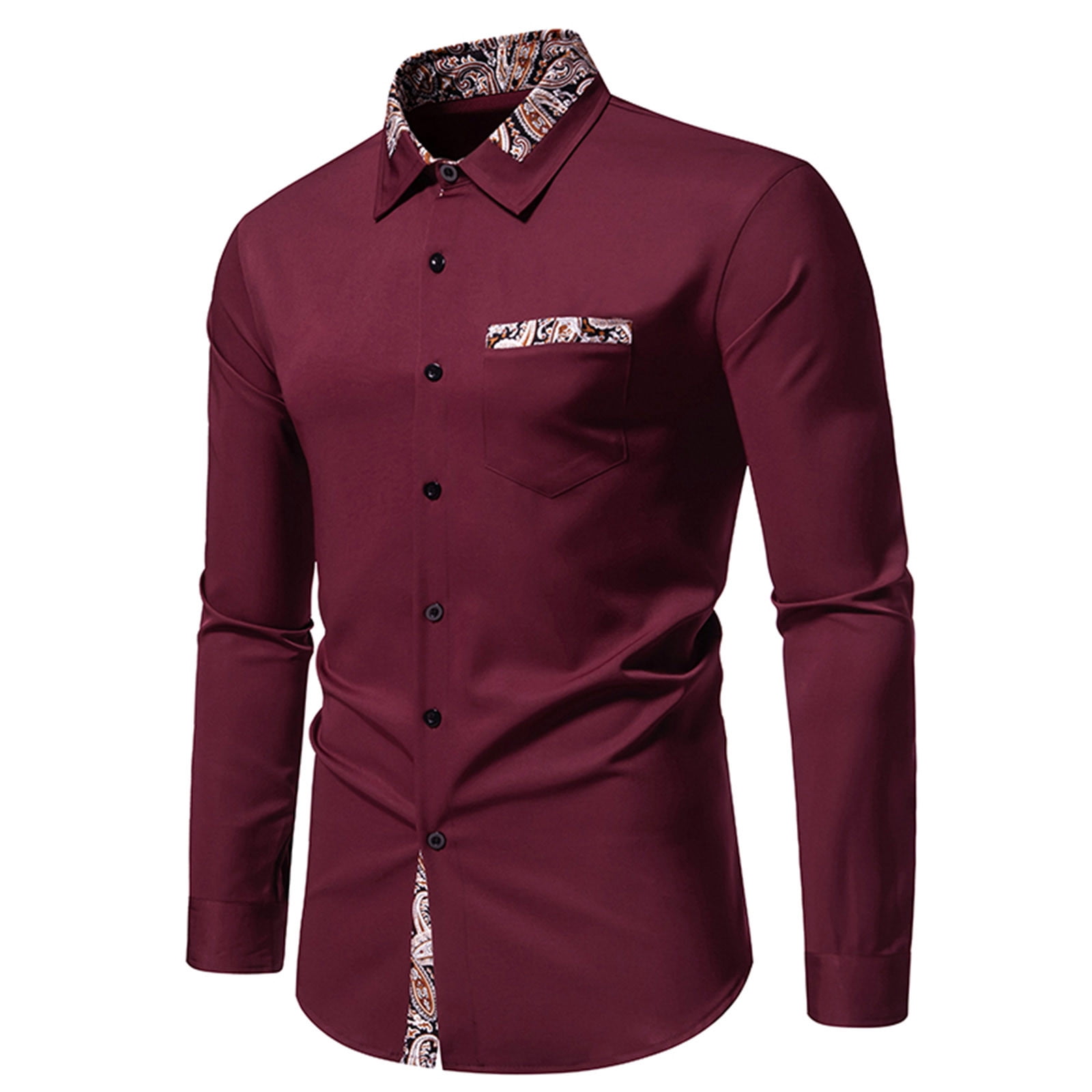 Rloper-Lop Mens Dress Shirts Formal Long Sleeve Casual Button Down ...