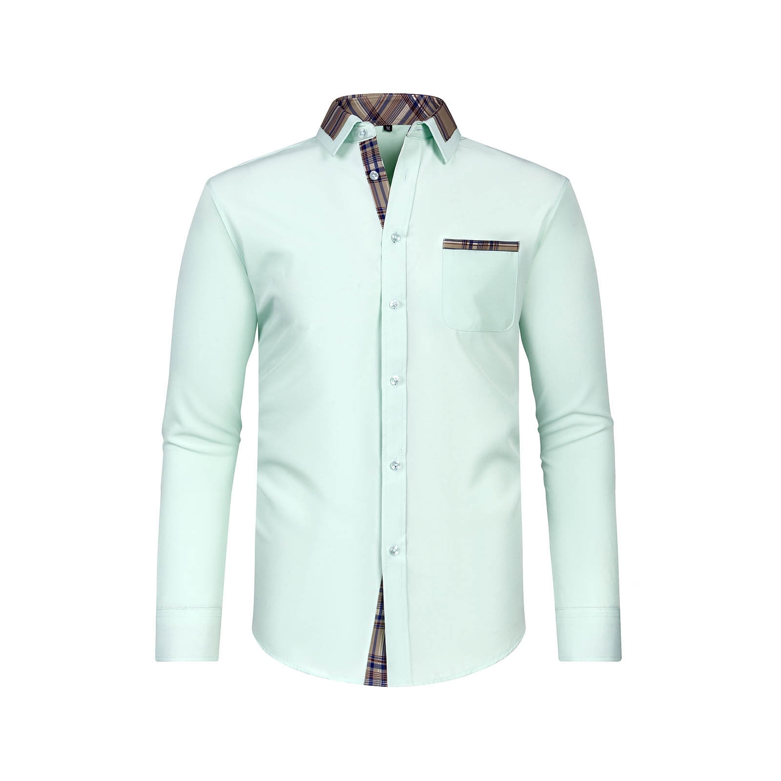 Rloper-Lop Mens Dress Shirts Long Sleeve Button Down Plaid Collar ...