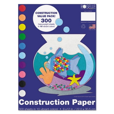 BAZIC Construction Paper Pad 48 Sheets 9"x12" Assorted Colors, 1-Pack ...
