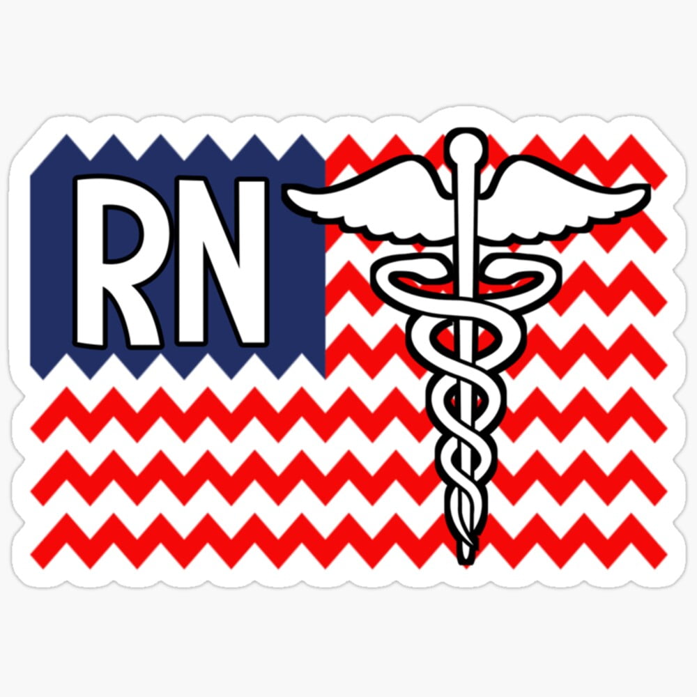 Rn Chevron Registered Nurse American Flag Sticker Phone Decal Water ...