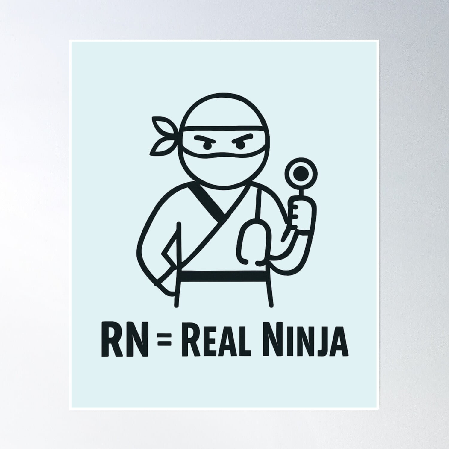 Rn Equals Real Ninja – Funny Nurse Shirt For Icu, Er & Night Shift ...