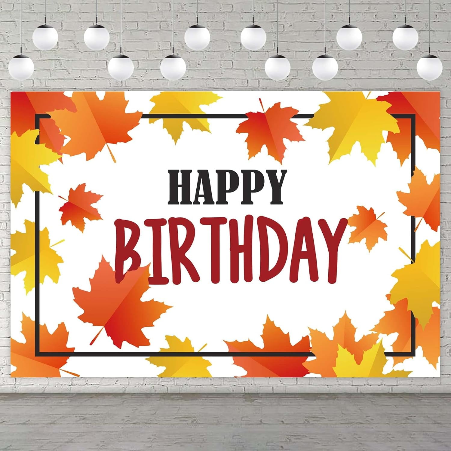 Rn Turkey Pumpkin Maple Leaves Happy Thanksgiving Happy Birthday Banner Background Photo Booth ...