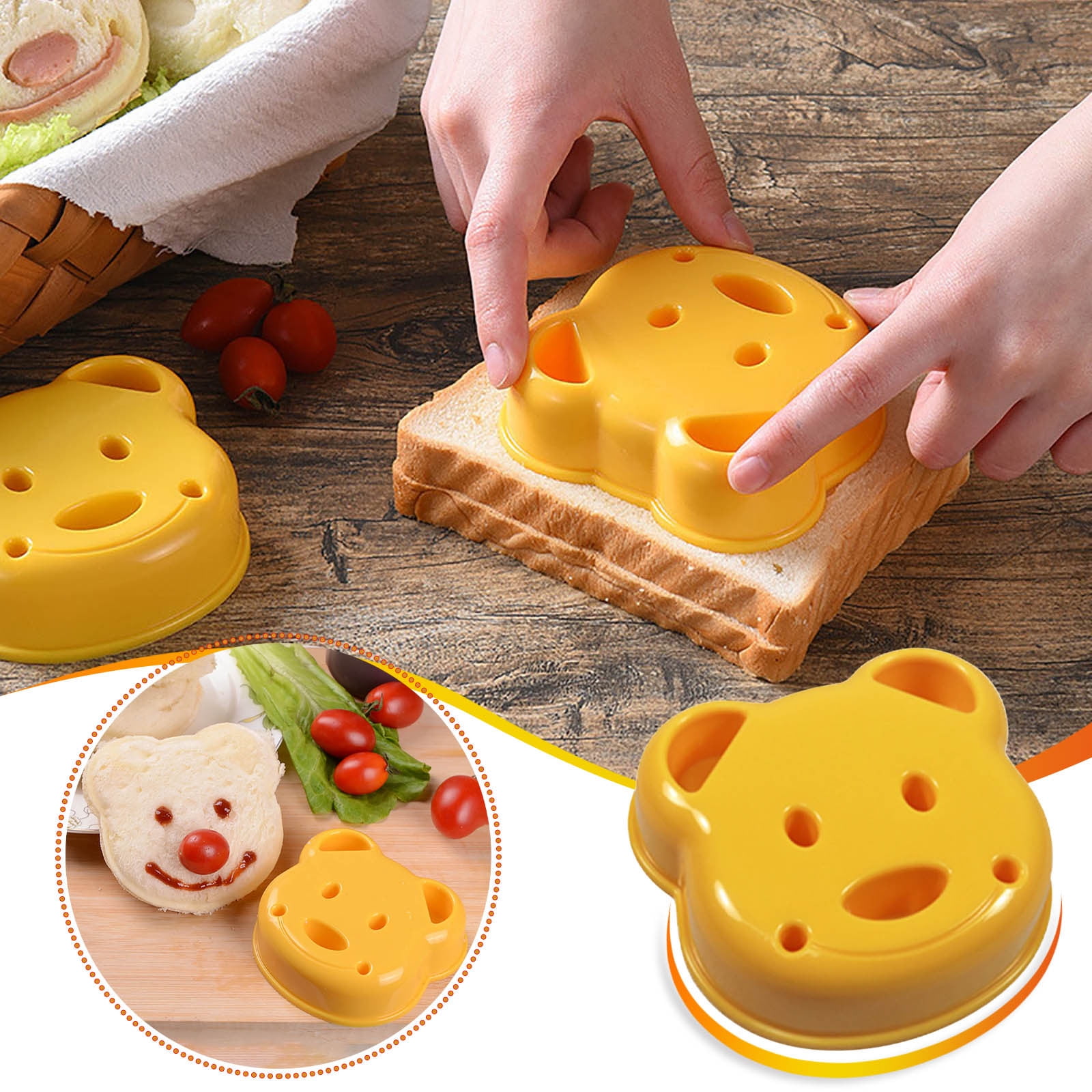 RnemiTe-amo Bear Shape Sandwich Mold Cutters Set,Bread Sandwich Shapers ...