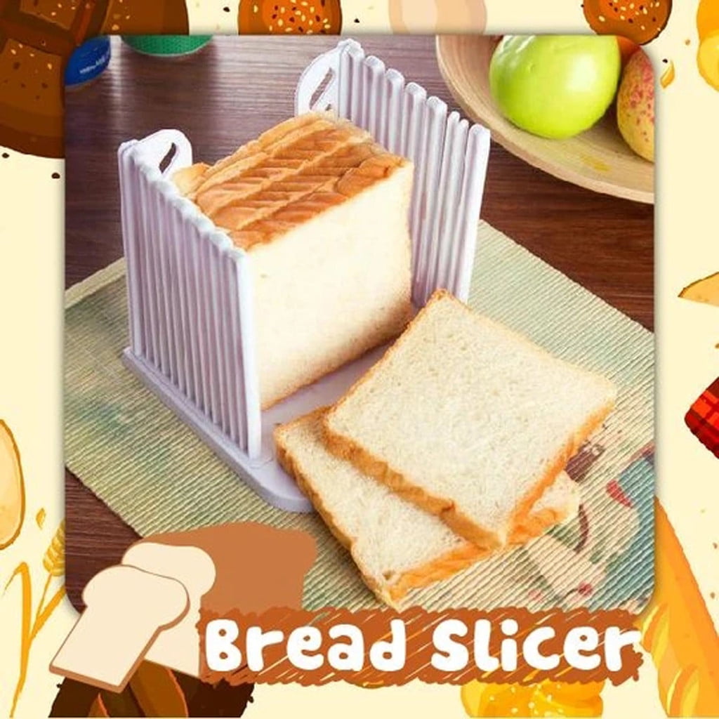 RnemiTe-amo Bread Slicer Toast Cutter Foldable Homemade Bread Slicing ...