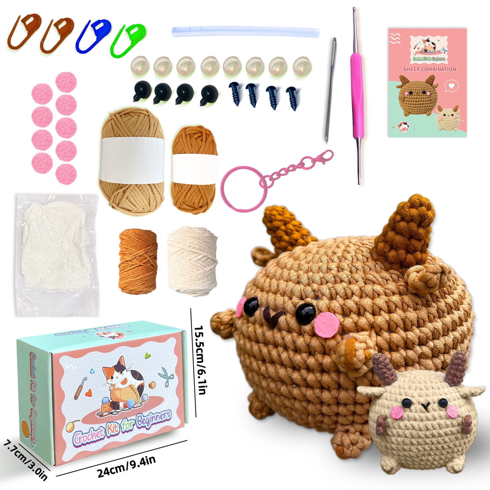RnemiTe-amo Crochet Kit for Beginners Crocheting,Learn to Crochet ...